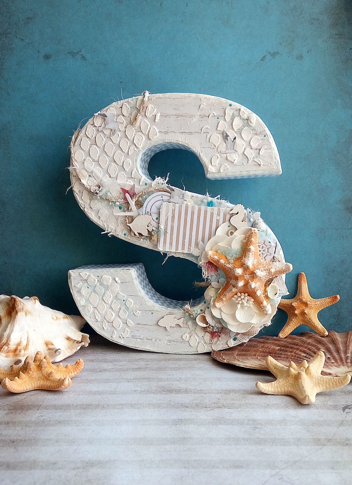 Sea Letter, Personalized Initial Letter, Paper Letter, Beach Letters ...