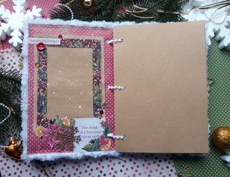 Christmas Notepad, Handcrafted Holiday Gift, Winter Notepad, Mixedmedia ...