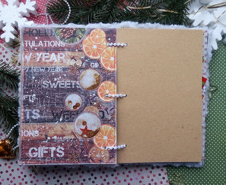 Christmas Notepad, Handcrafted Holiday Gift, Winter Notepad, Mixedmedia ...