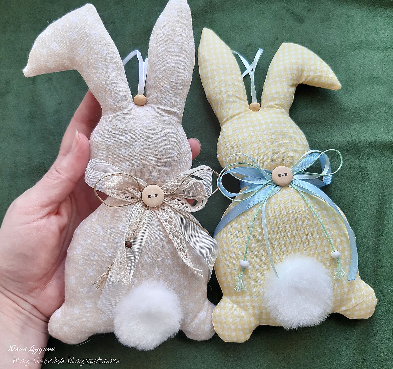Set 2 Easter Bunny, Fabric Bunny, Easter Rabbit, Easter Bunnies, Easter ...