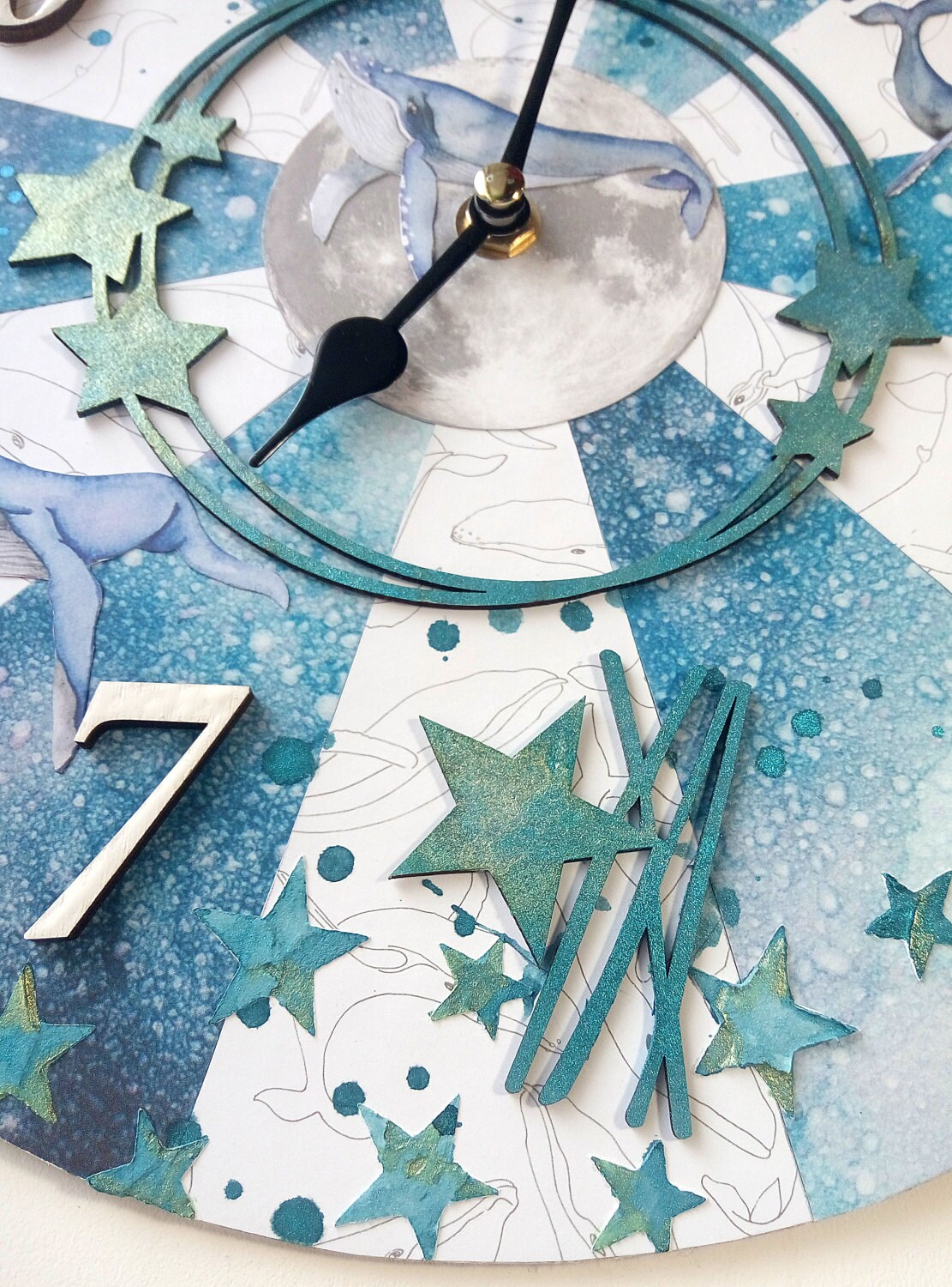 Wall Clock, Unique Handmade Wall Clock, Art Wall Clock, Handmade Wall ...