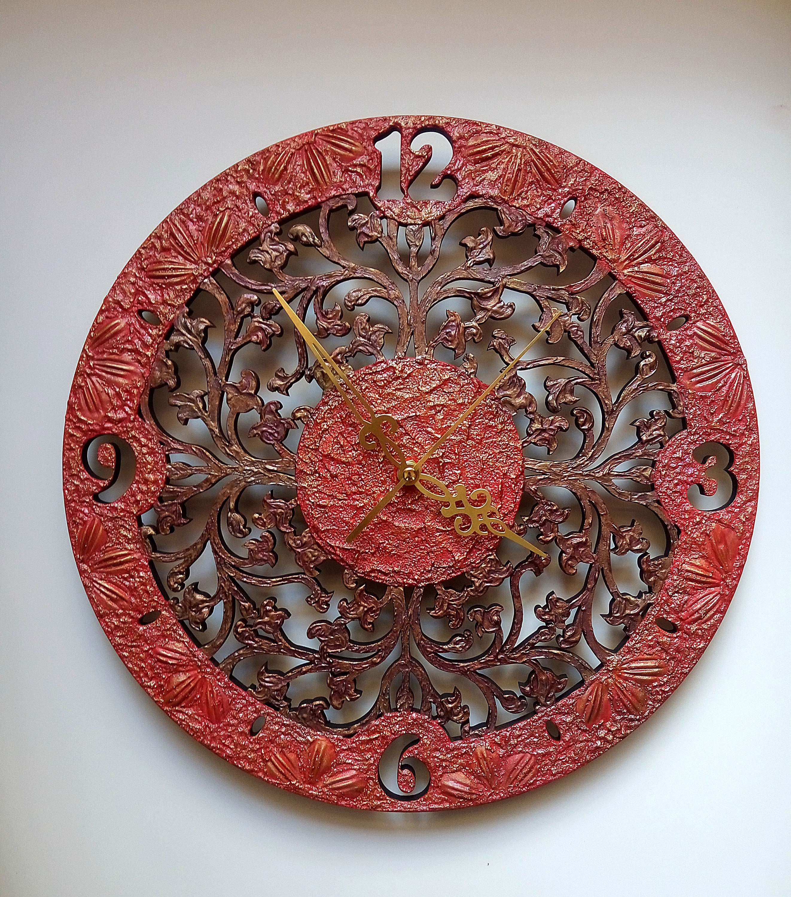 Wall Clock, Unique Handmade Wall Clock, Art Wall Clock, Handmade Wall ...