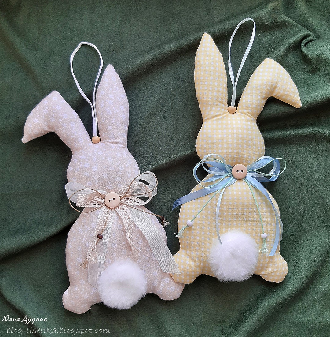 Set 2 Easter Bunny, Fabric Bunny, Easter Rabbit, Easter Bunnies, Easter ...