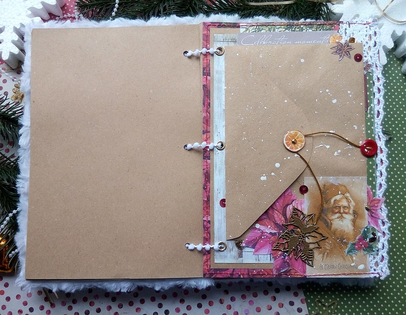 Christmas Notepad, Handcrafted Holiday Gift, Winter Notepad, Mixedmedia ...