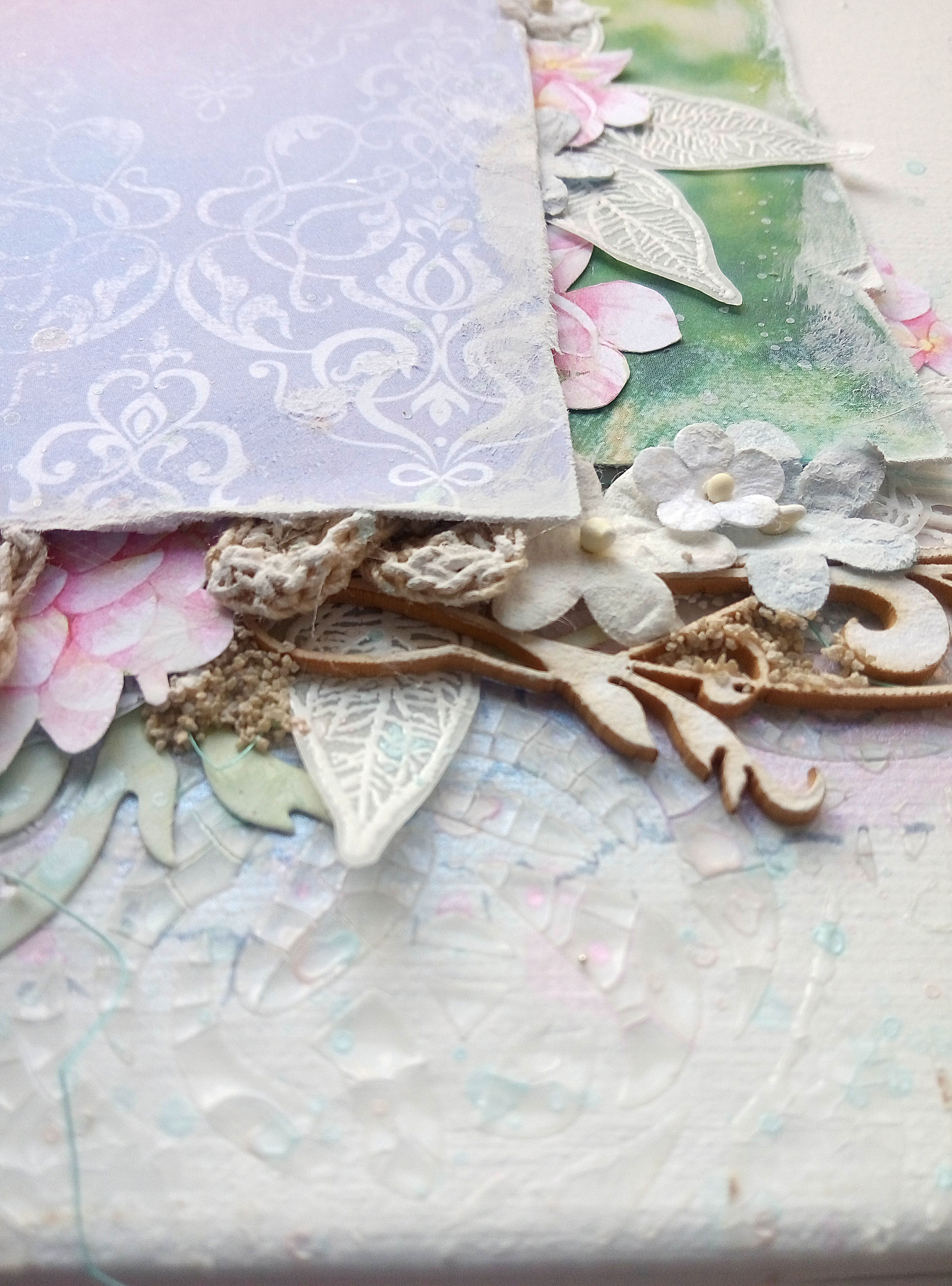 Mixed Media Canvas, Flowers Frame, Original Canvas, Shabby Chic Picture ...