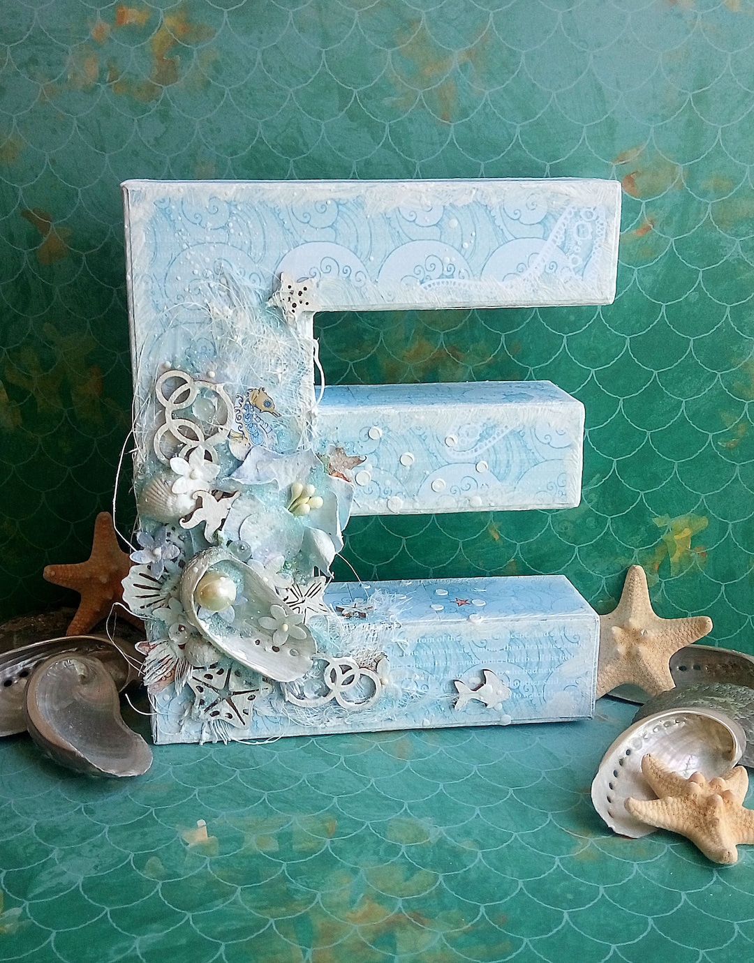 Sea Letter, Personalized Initial Letter, Paper Letter, Decorative ...