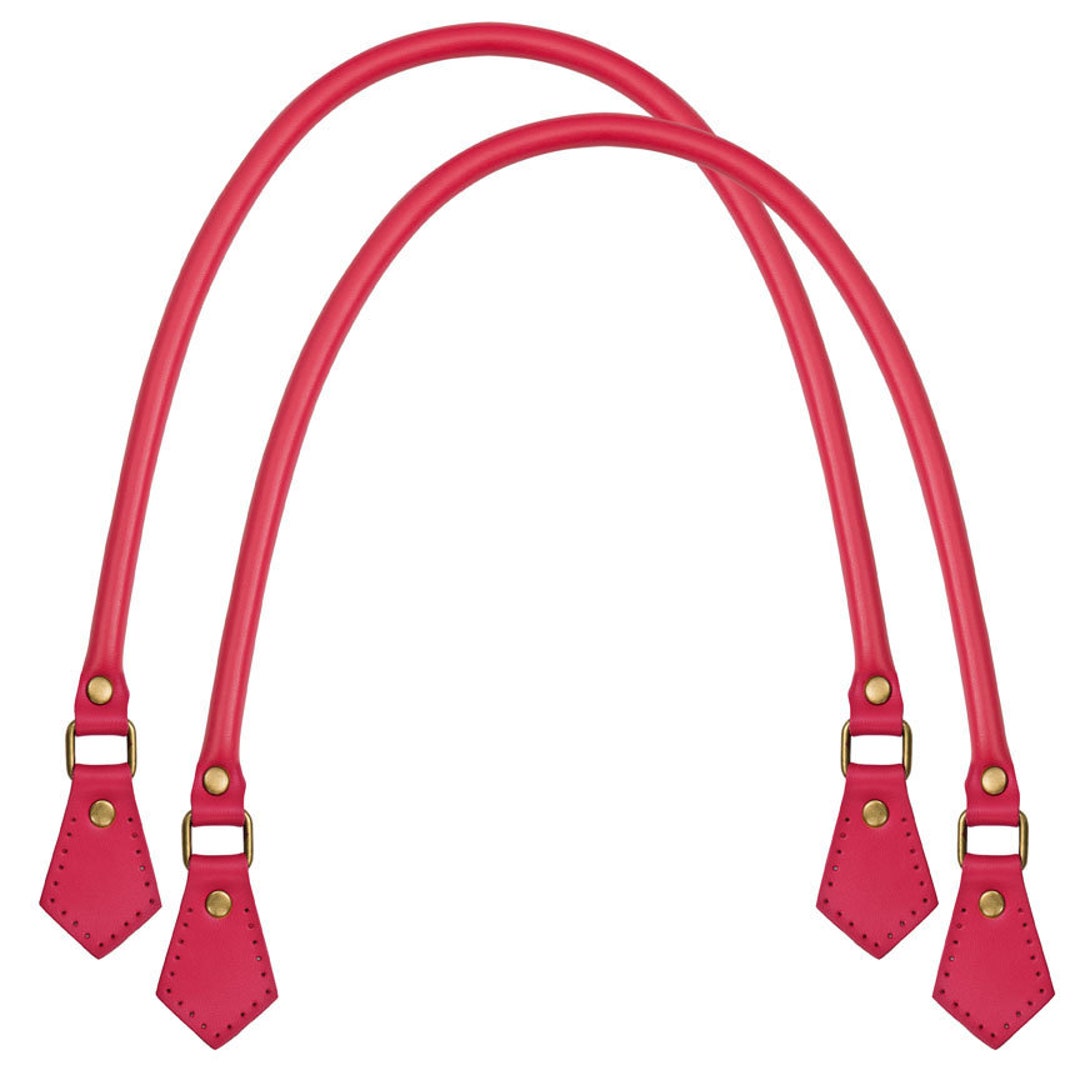Magenta Real Leather Replacement Bag Handles 40cm, 50cm, 60cm (1 Pair ...
