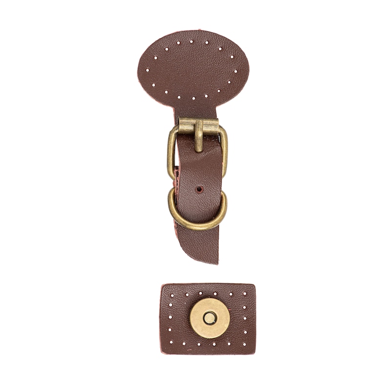 Bag Sew on Genuine Leather Buckle Magnetic Closure Replacement - Etsy