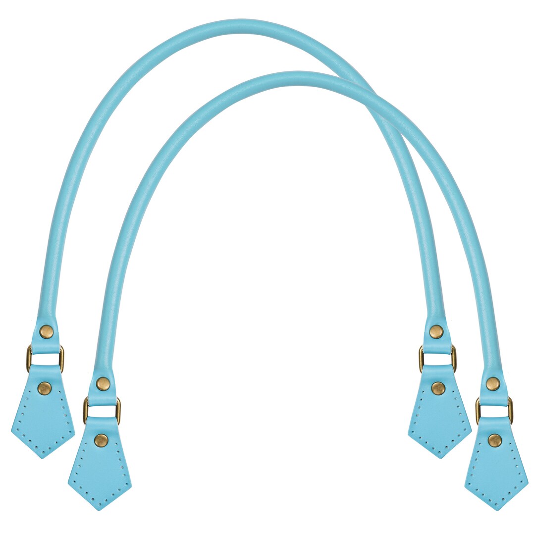 Light Blue Real Leather Replacement Bag Handles 40cm, 50cm, 60cm (1 ...