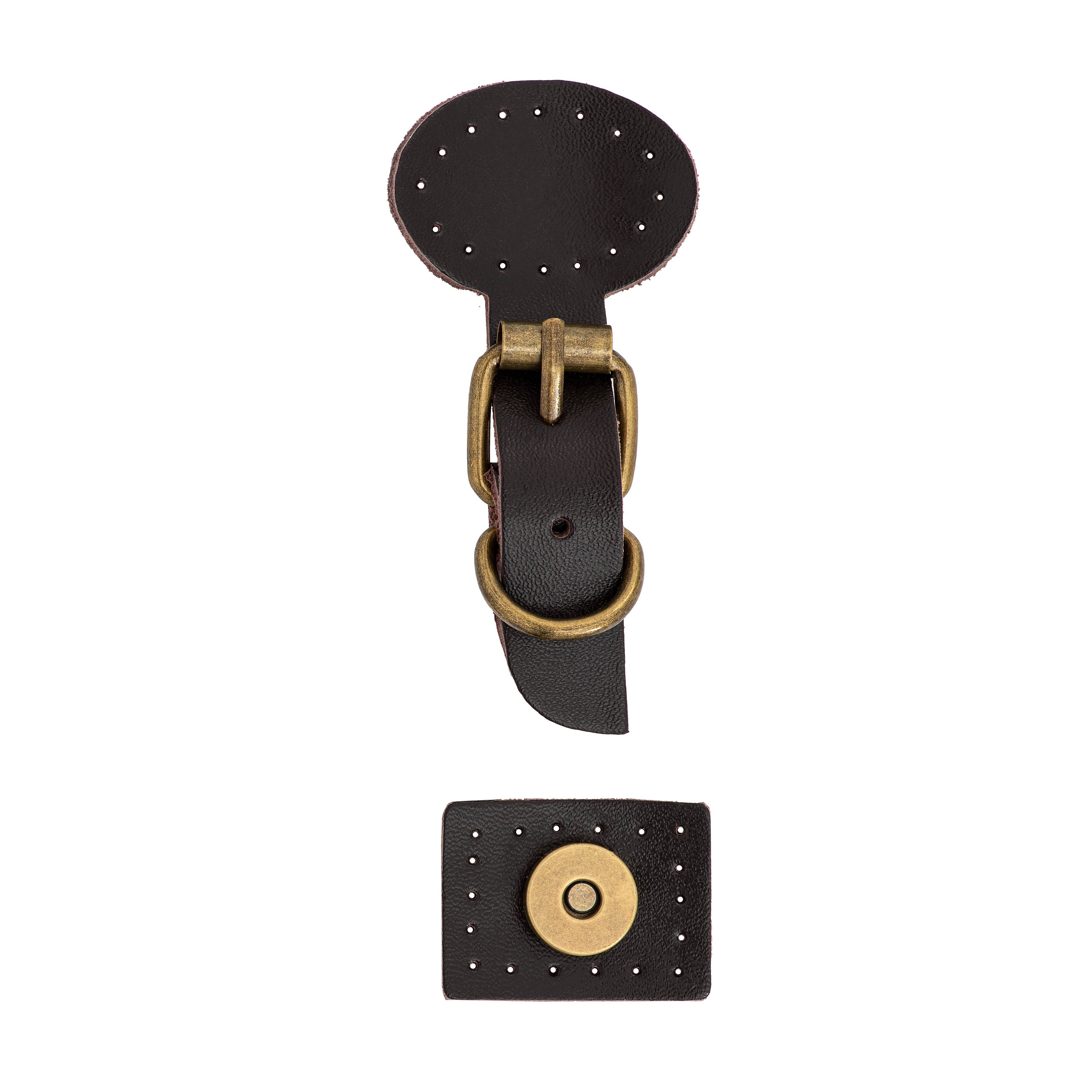 Bag Sew on Genuine Leather Buckle Magnetic Closure Replacement - Etsy