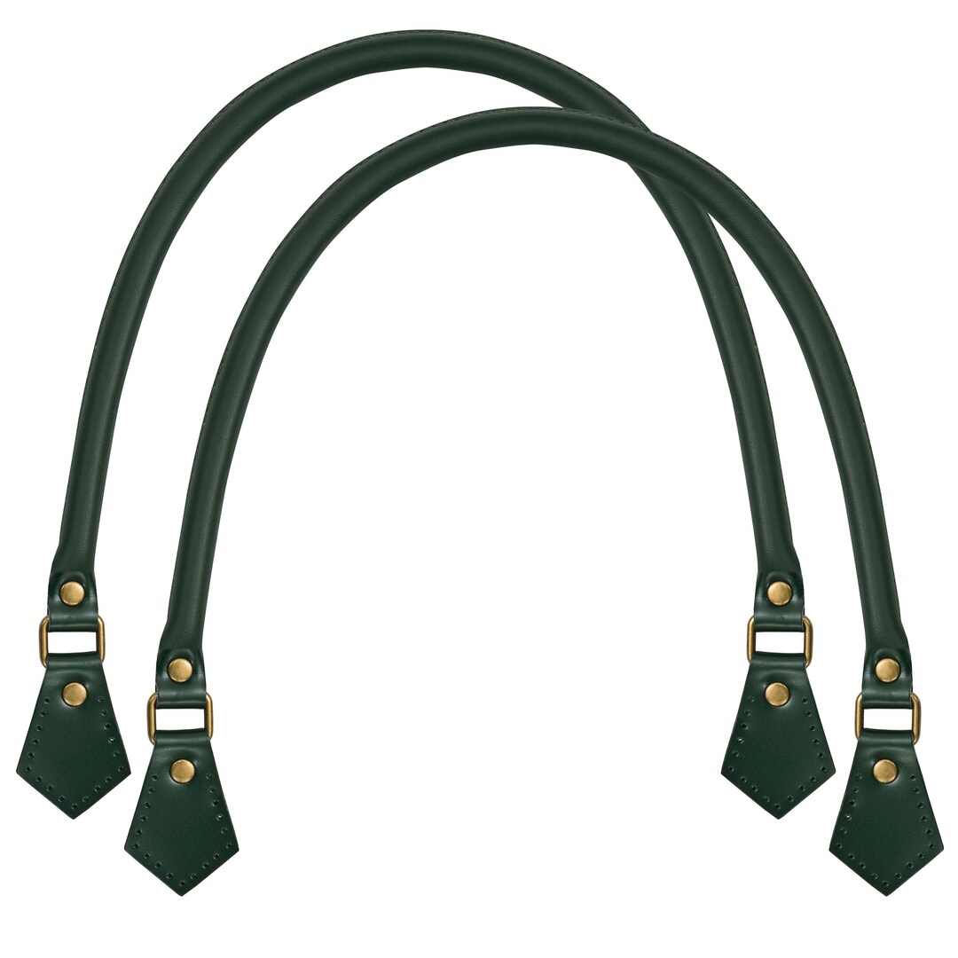 Dark Green Real Leather Replacement Bag Handles 40cm, 50cm, 60cm (1 ...