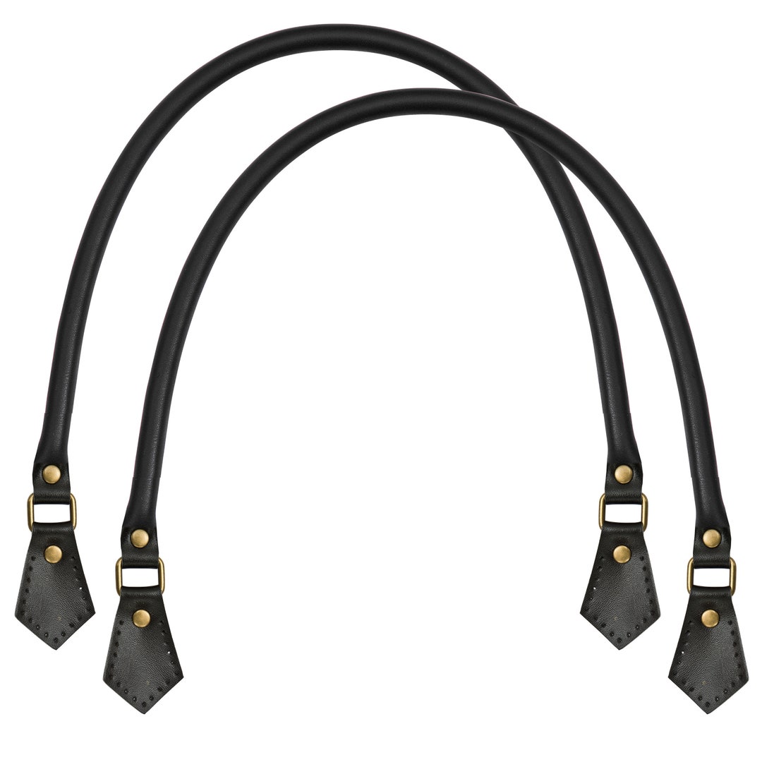 Black Real Leather Replacement Bag Handles 40cm, 50cm, 60cm, 70cm (1 ...