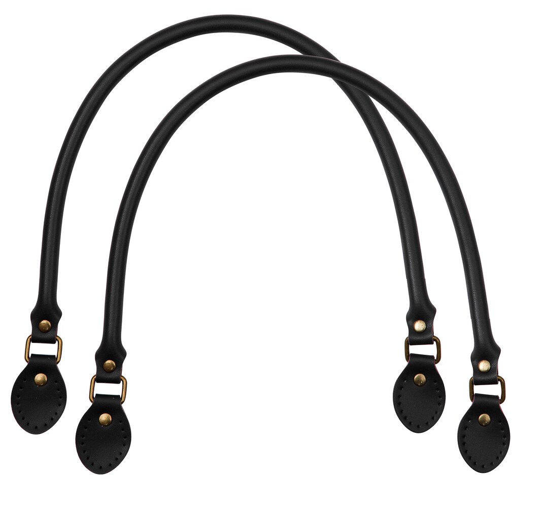 Black High Quality Leather Bag Handles 40cm, 50cm, 60cm, 70cm (1 Pair ...