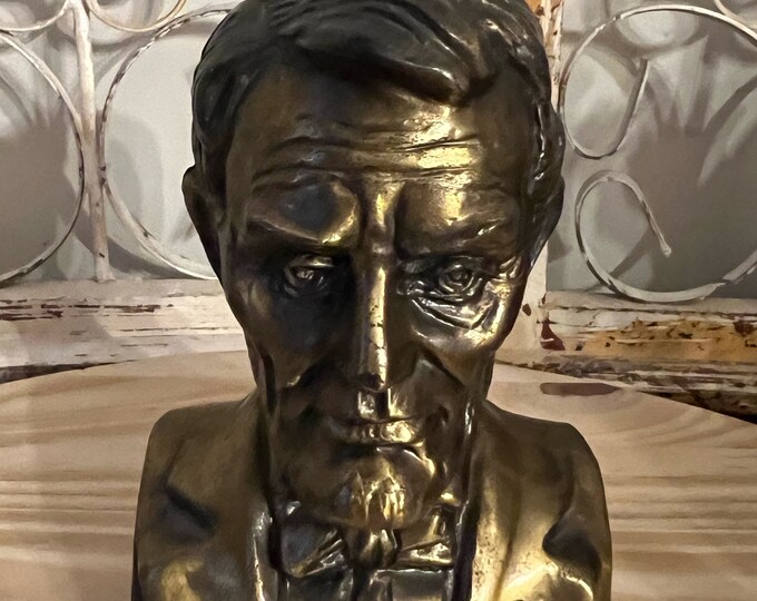 Vintage Bronze Brass Metal Tone Bust Coin Bank of Abraham Lincoln ...