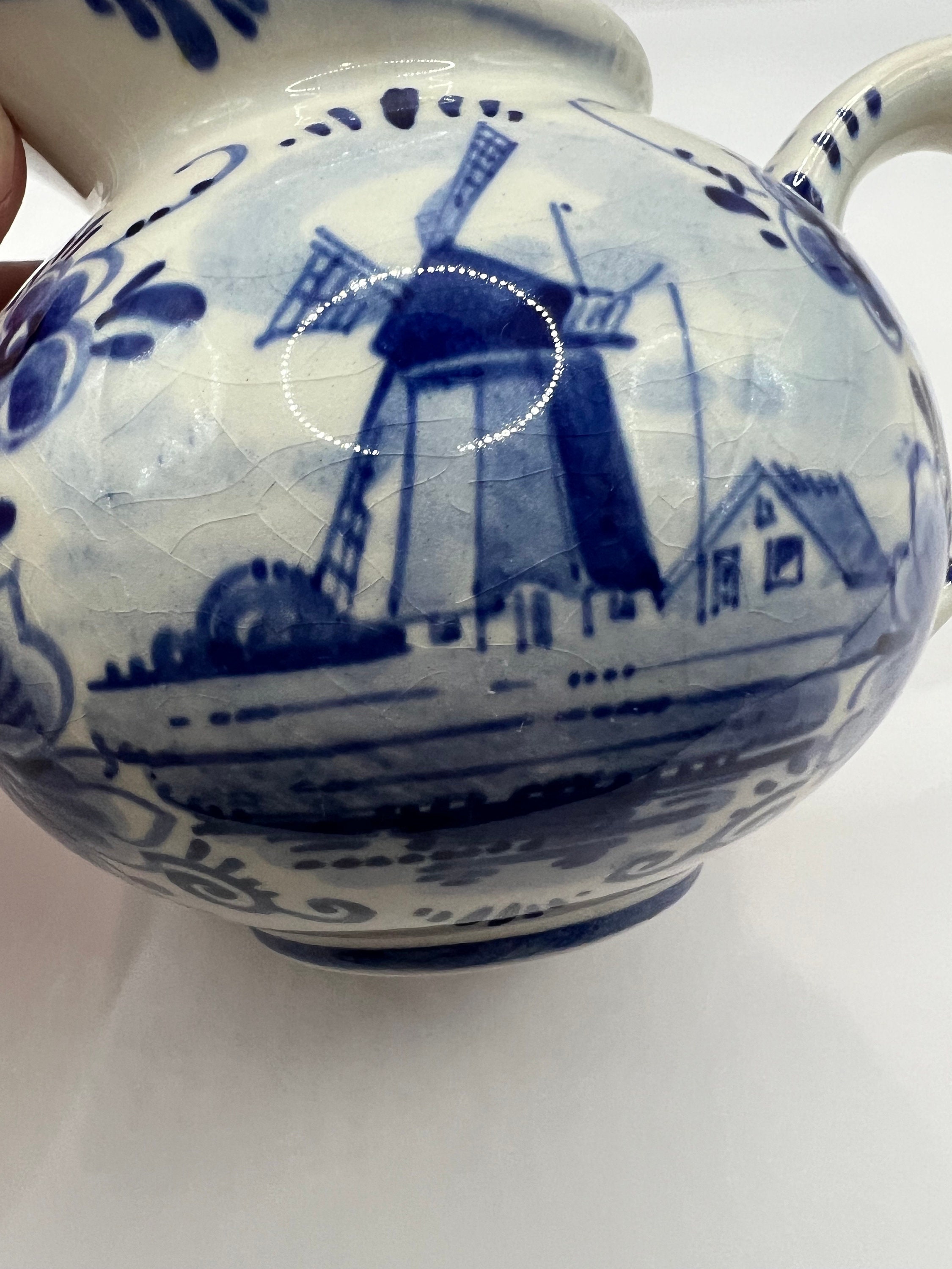 Vintage Delft Creamer Hand Painted in Holland Signed Farmhouse - Etsy