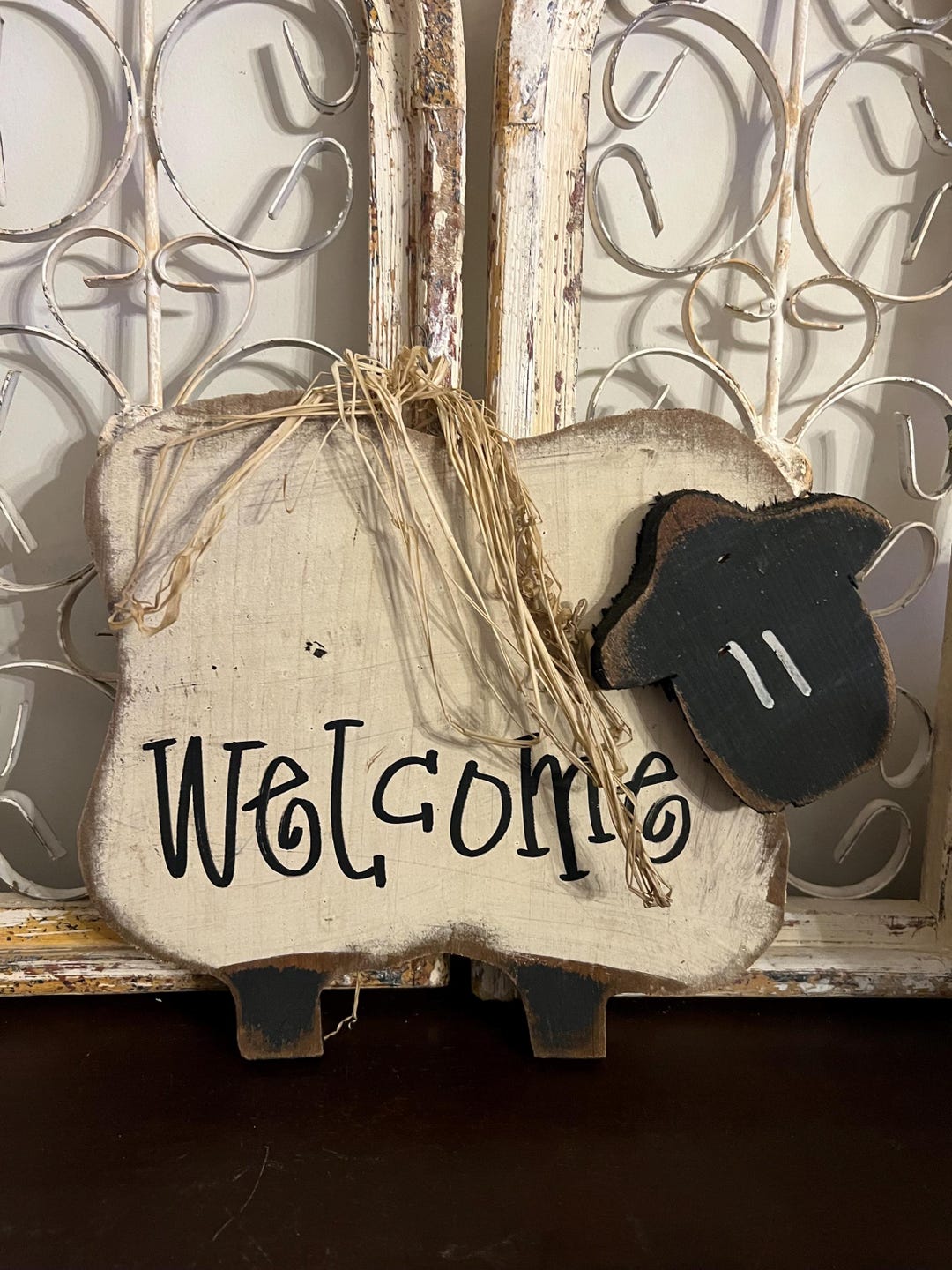 Primitive Farm House Sheep Welcome Sign - Etsy