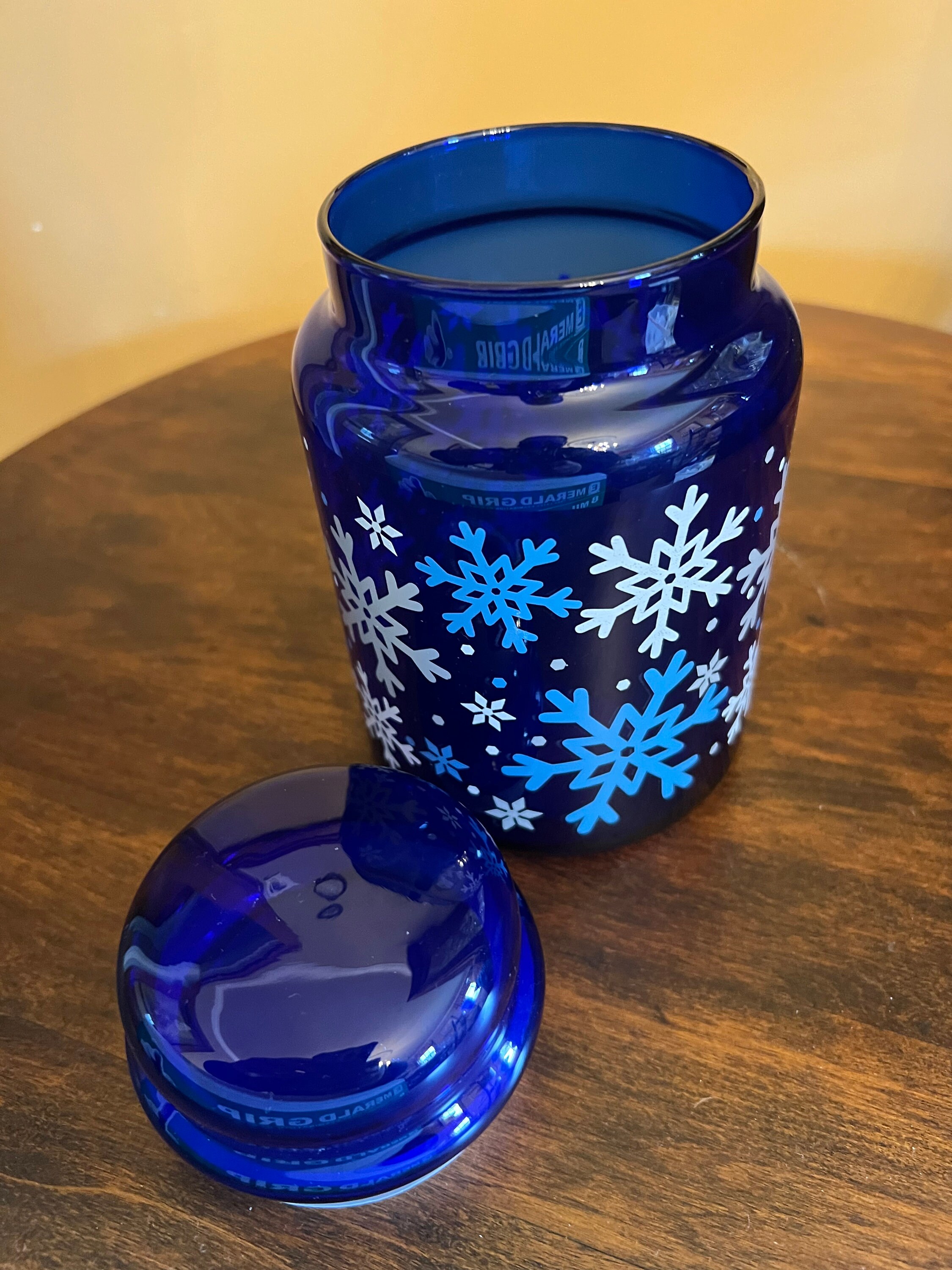 Cobalt Blue Libbey Snowflake Jar - Etsy