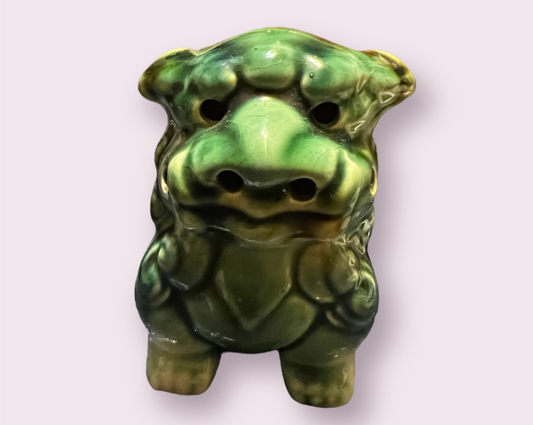 Vintage Chinese Foo Dog Fu Temple Lion Shishi Green Luck Feng Shui - Etsy