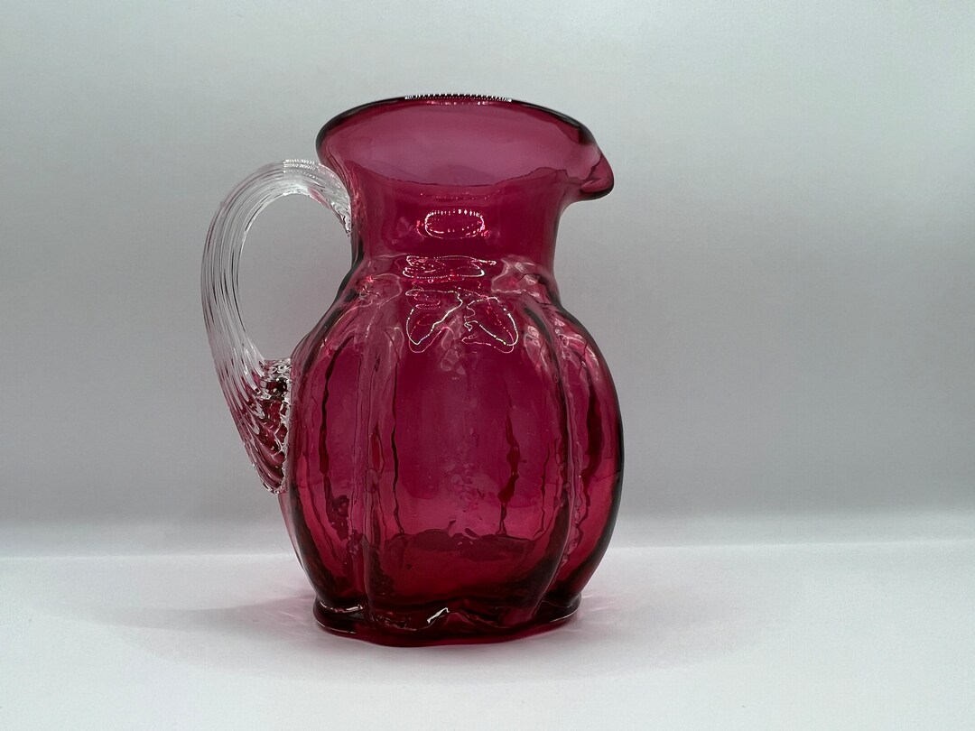 Beautiful Vintage Pilgrim Glass Handmade Cranberry Glass Pitcher ...