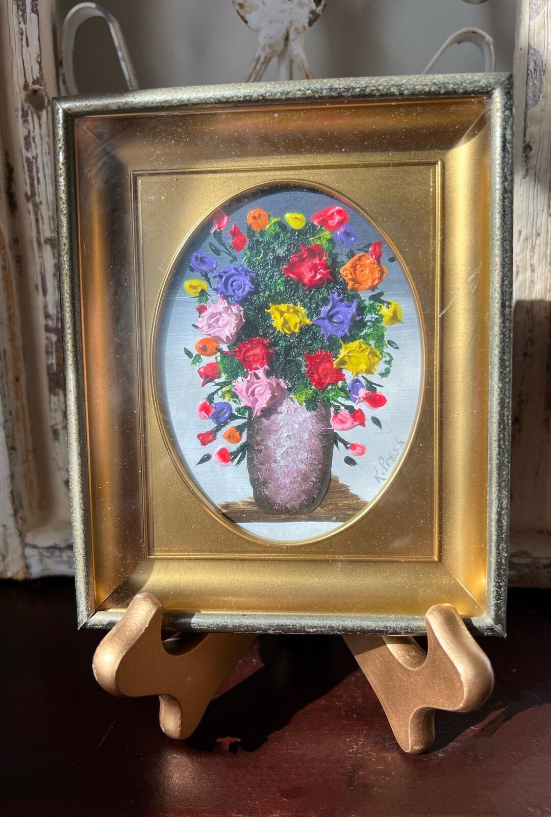 Kay Press Impasto Floral Painting: Vintage Acrylic Still Life - Etsy