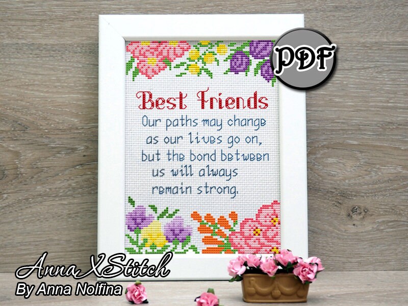 Best Friends modern cross stitch pattern pdf by AnnaXStitch | Etsy