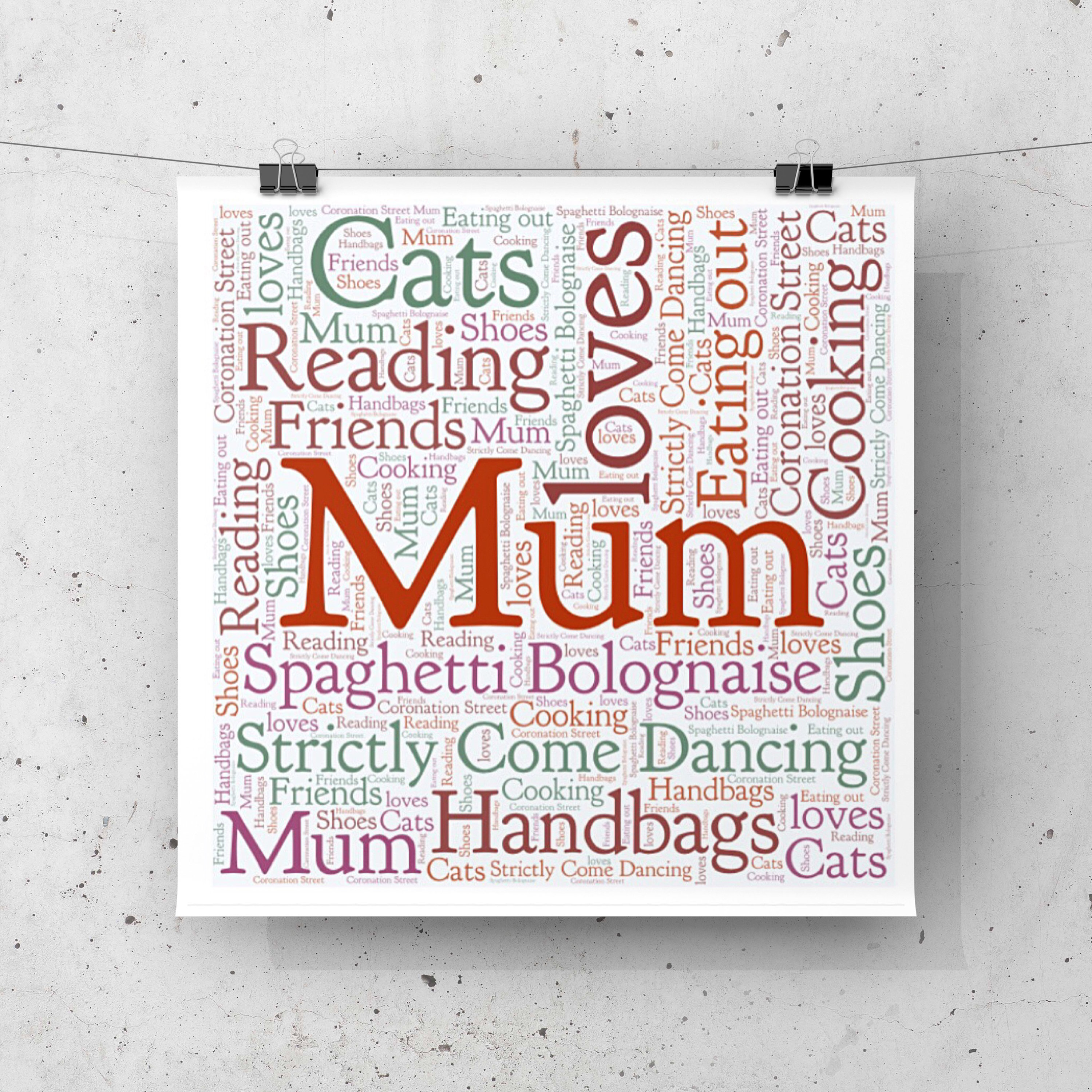 Personalisierte Word Art Mama, Word Art Print, Mama Geschenke ...