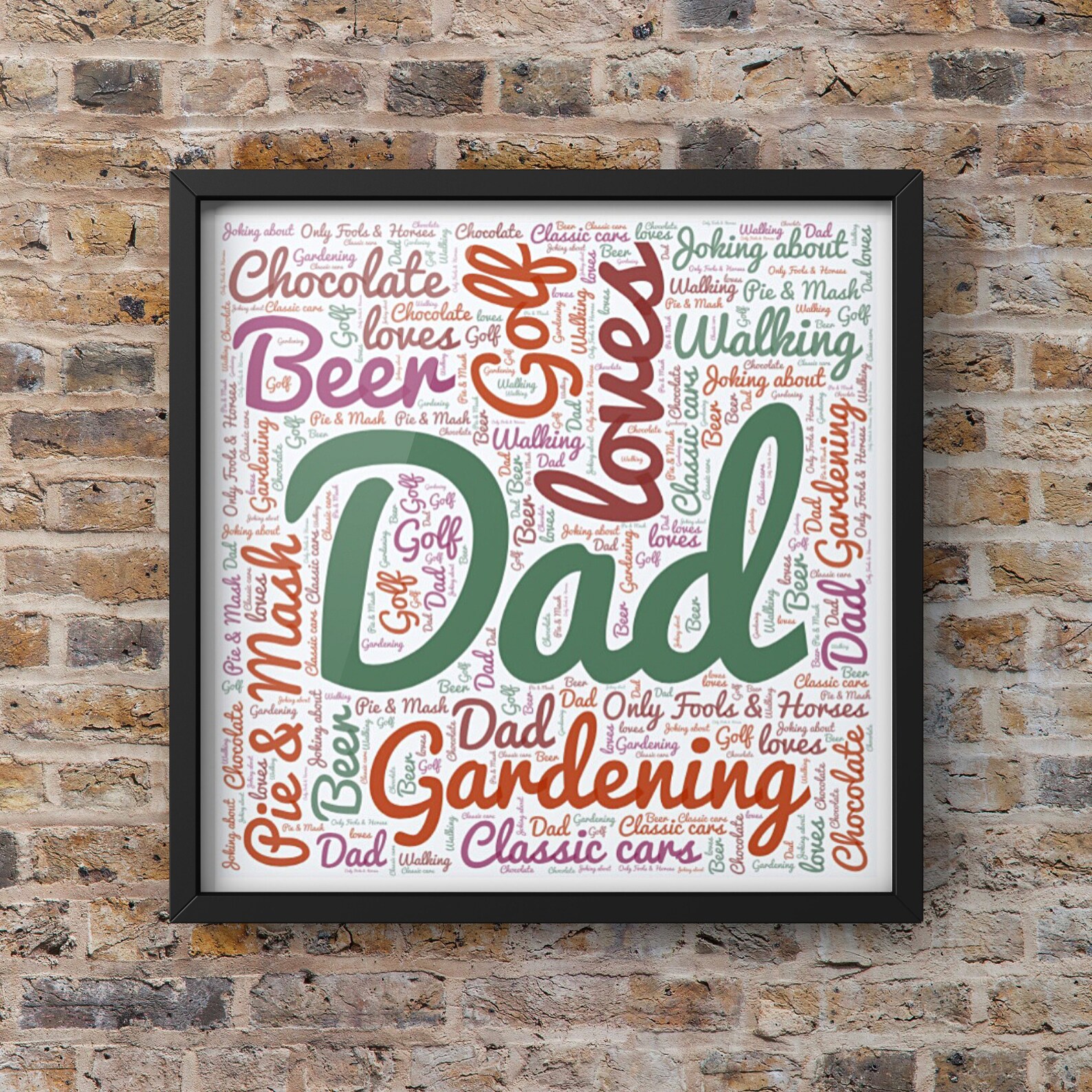 Dad Word Art, Fathers Day Gifts, Gifts for Him, Dad Wall Decor, Custom ...