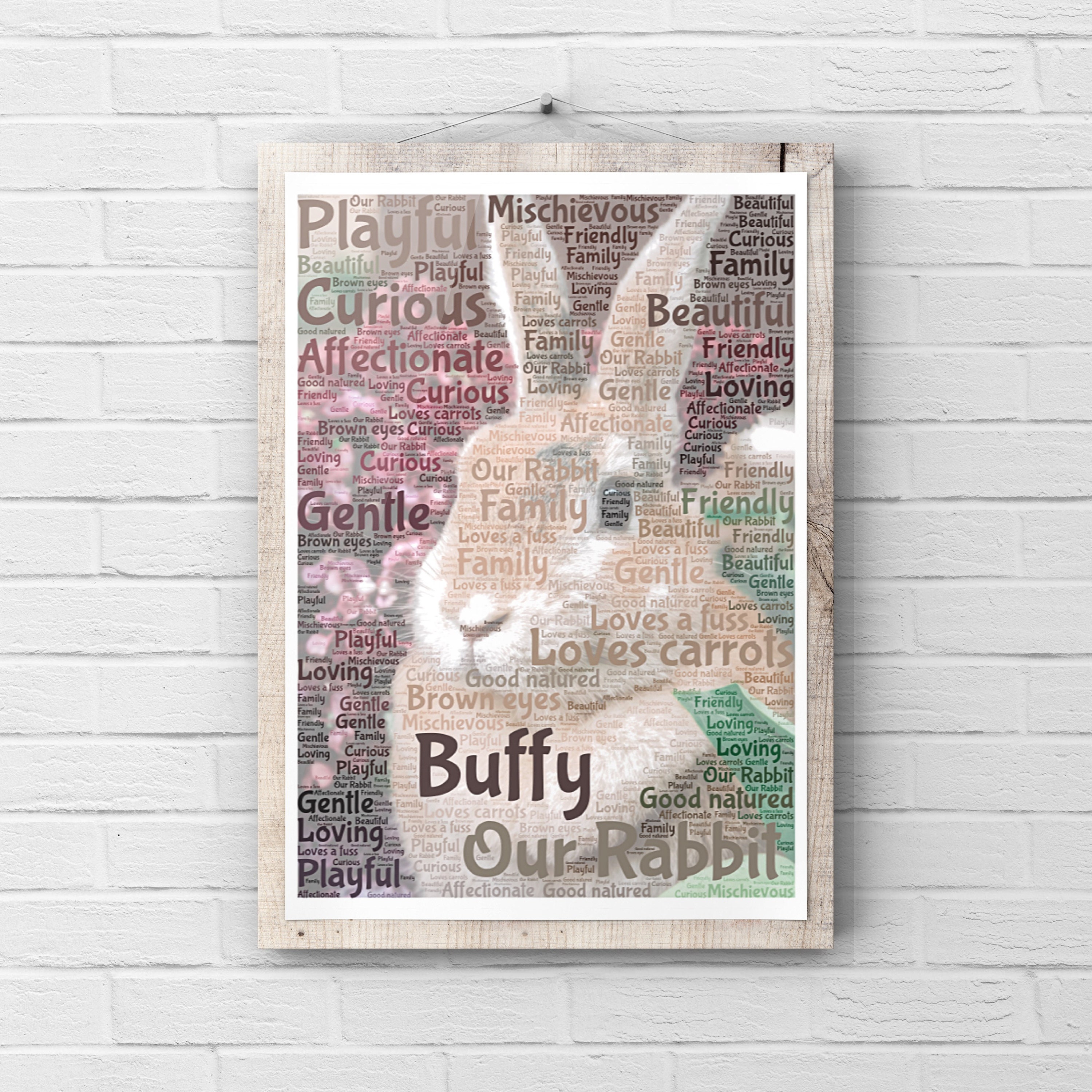 Rabbit Word Art Printable Poster, Pet Rabbit Word Cloud, Easter ...