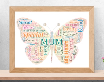 Personalised Word Art for Mum Print - Etsy