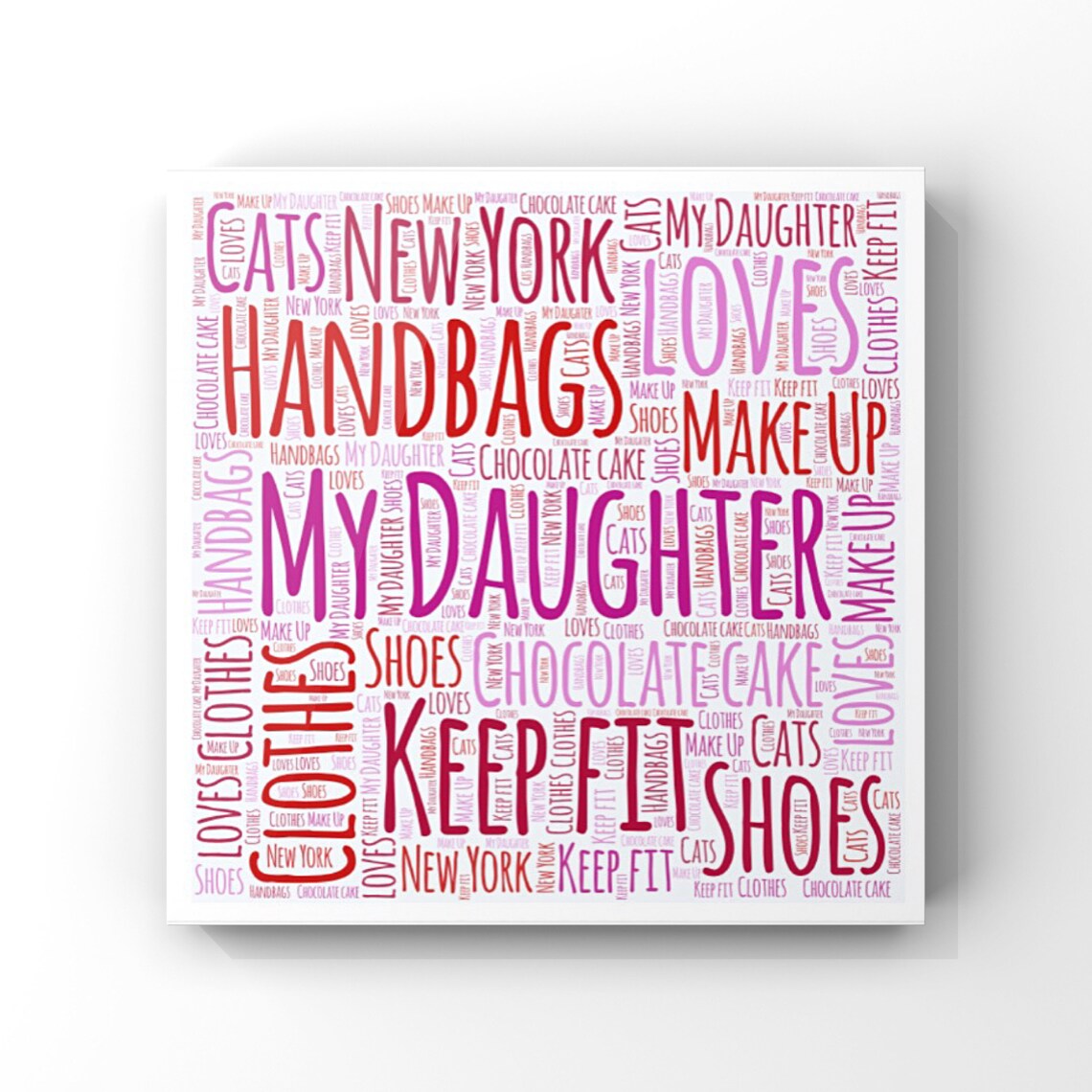 Personalised Word Art Daughter, Daughter Word Cloud, Birthday Gifts for ...