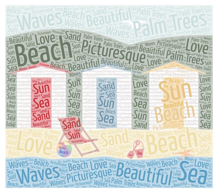 Beach Word Art, Birthday Gift, Retirement Gift, Beach Print With Words ...