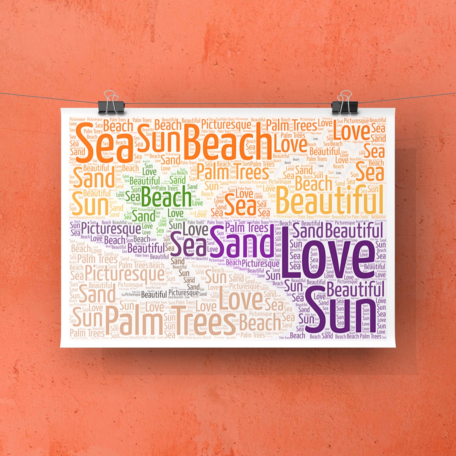 Personalisierter Strand Word Art Print Geschenk Geburtstag - Etsy.de
