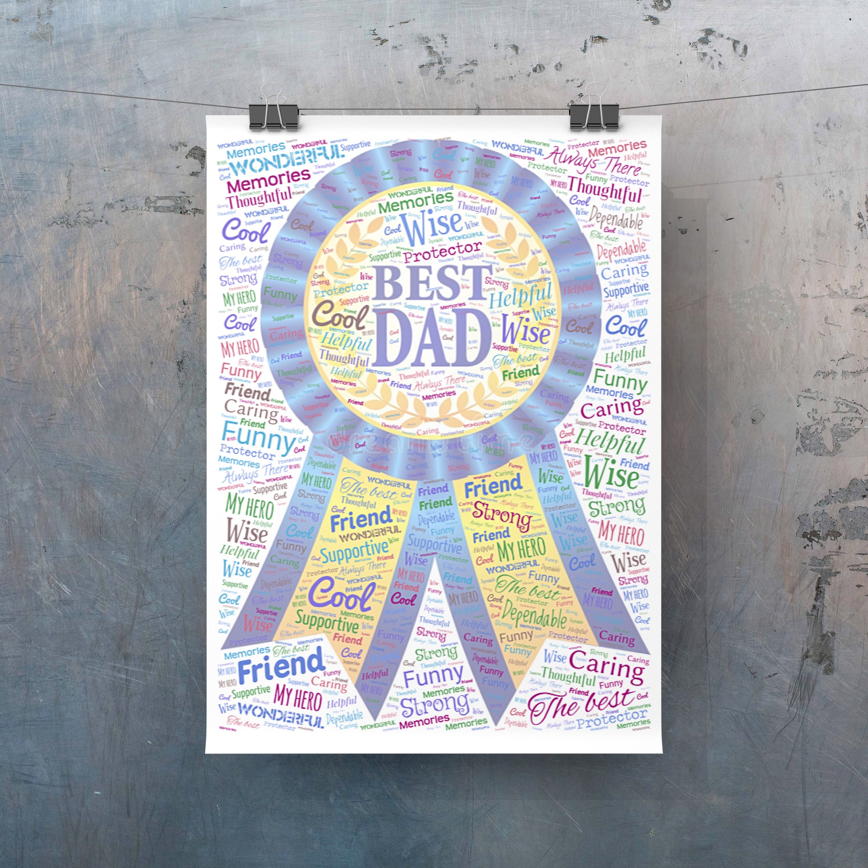 Personalised Dad Word Art Fathers Day Gifts Birthday Gifts - Etsy Australia
