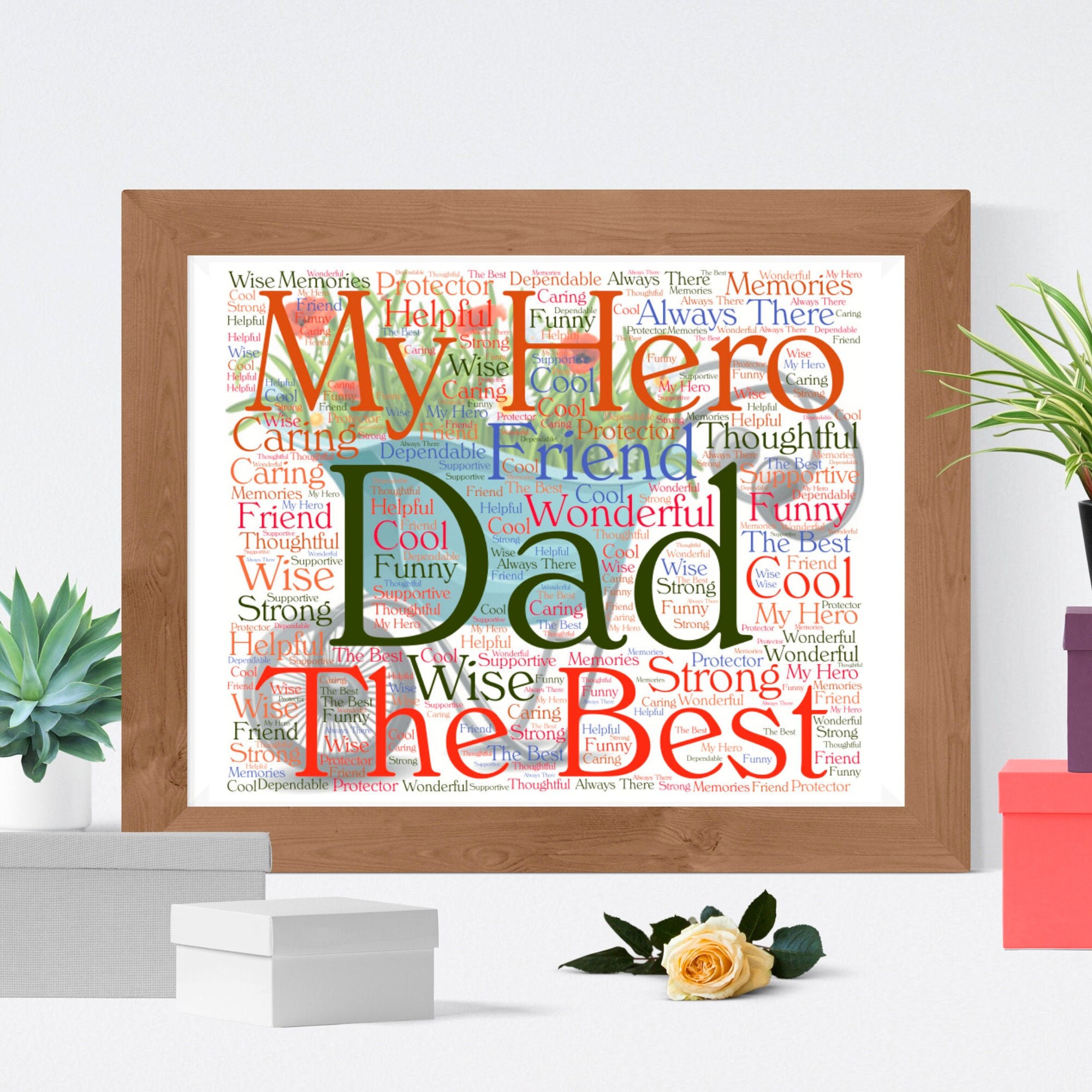 Personalised Dad Word Art Fathers Day Gifts Birthday Gifts - Etsy Australia