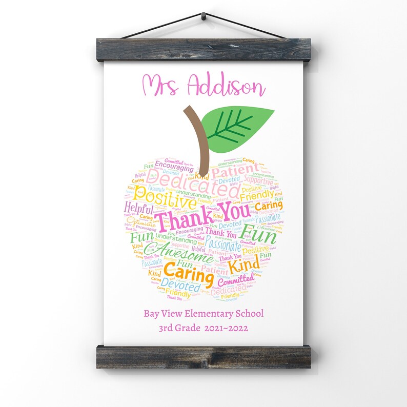Personalised Thank You Teacher Printable Gift Apple Teacher - Etsy