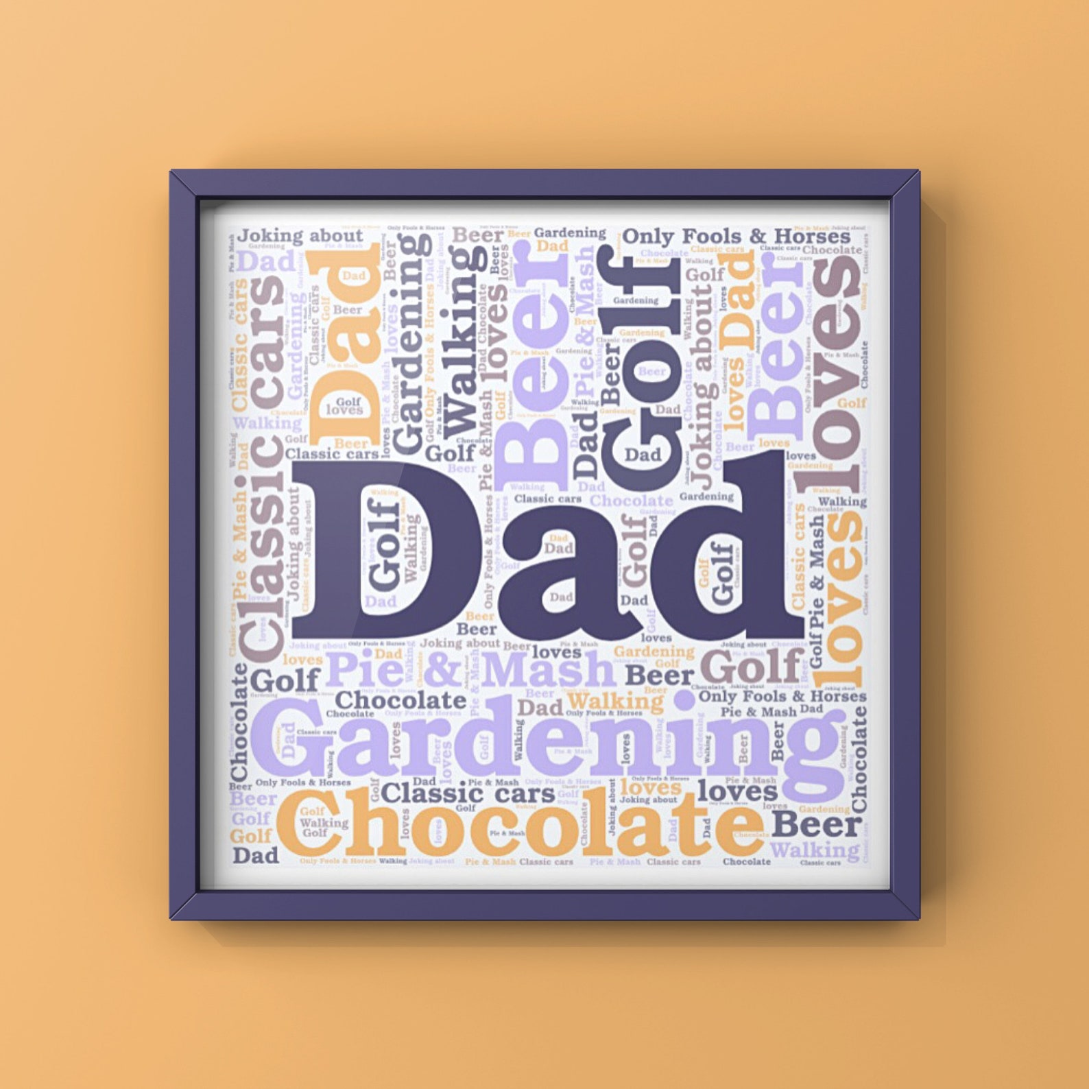 Dad Word Art, Fathers Day Gifts, Gifts for Him, Dad Wall Decor, Custom ...