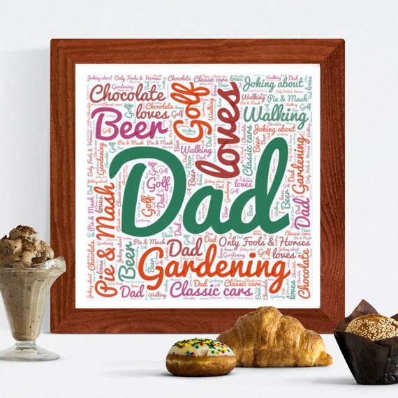 Dad Word Art Fathers Day Gifts Gifts for Him Dad Wall - Etsy