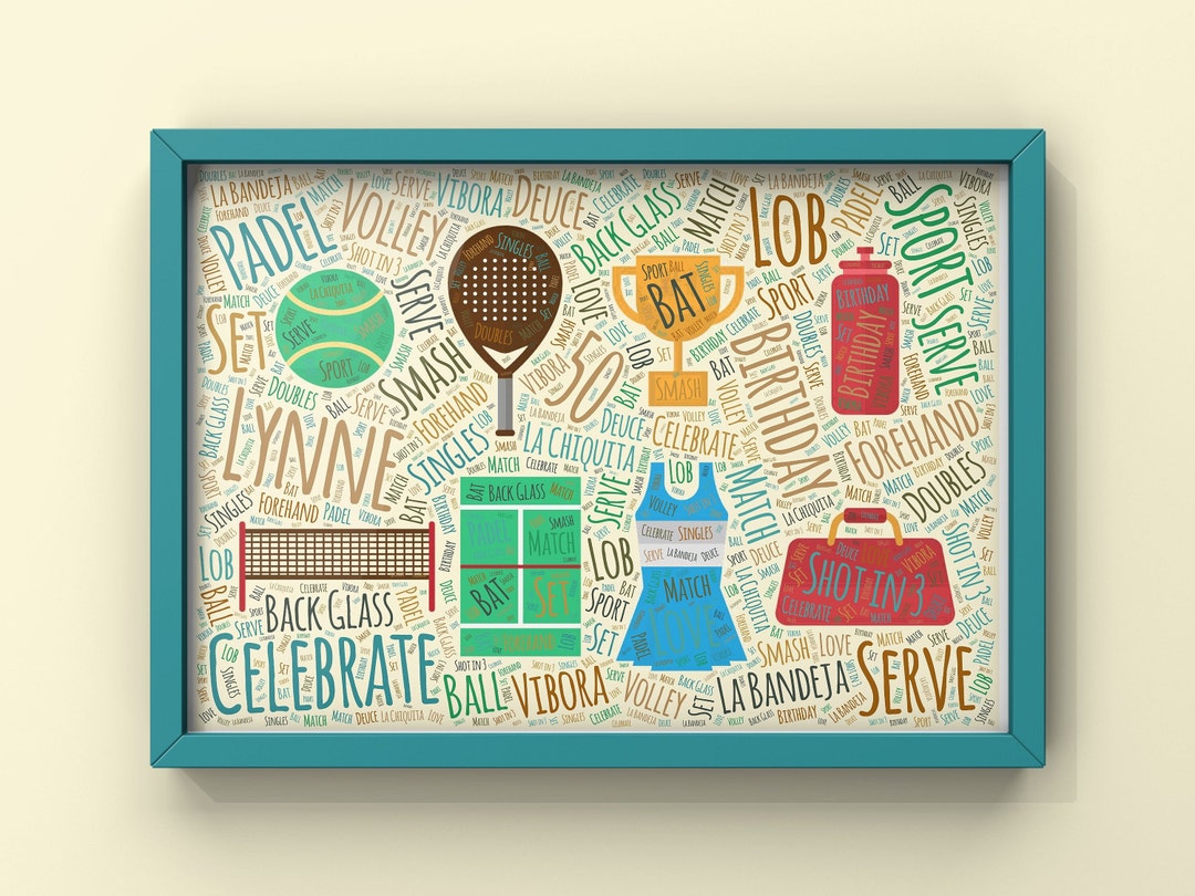 Padel Tennis Word Art, Printable Sport Wall Art, Birthday Friendship ...