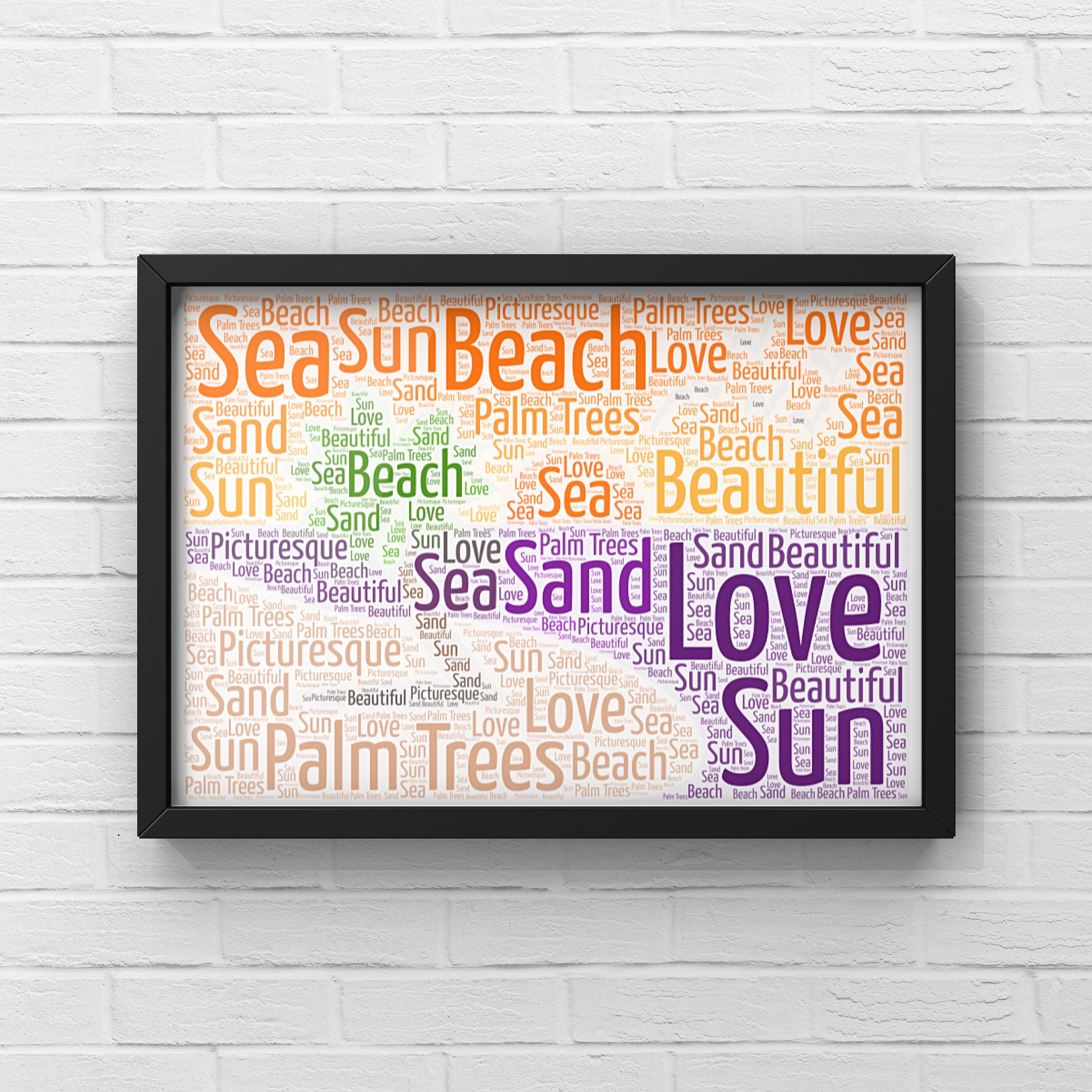 Personalised Beach Word Art Print Gift Birthday Retirement Any Occasion ...