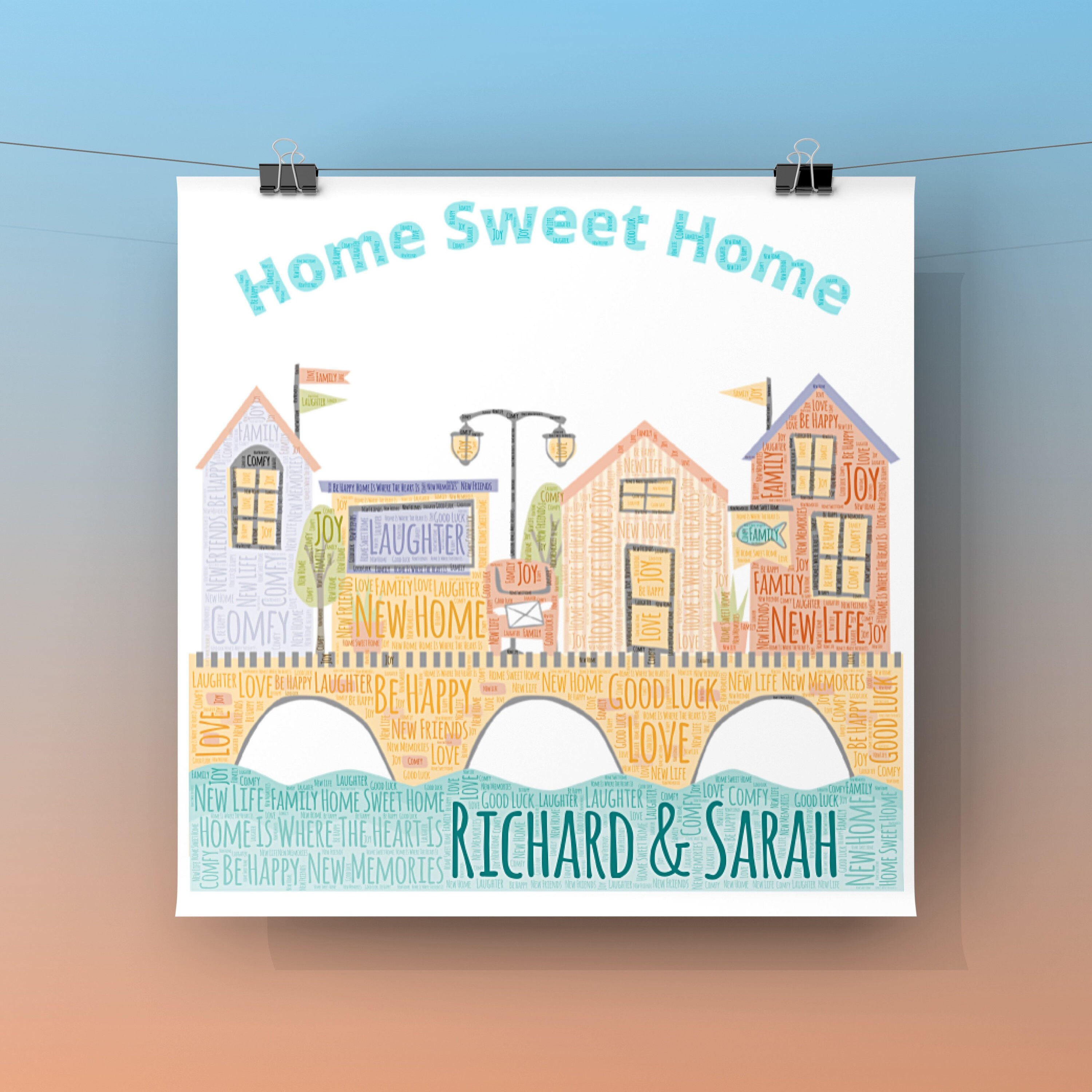 New Home Word Art House Warming Gift New Home Word Cloud - Etsy UK