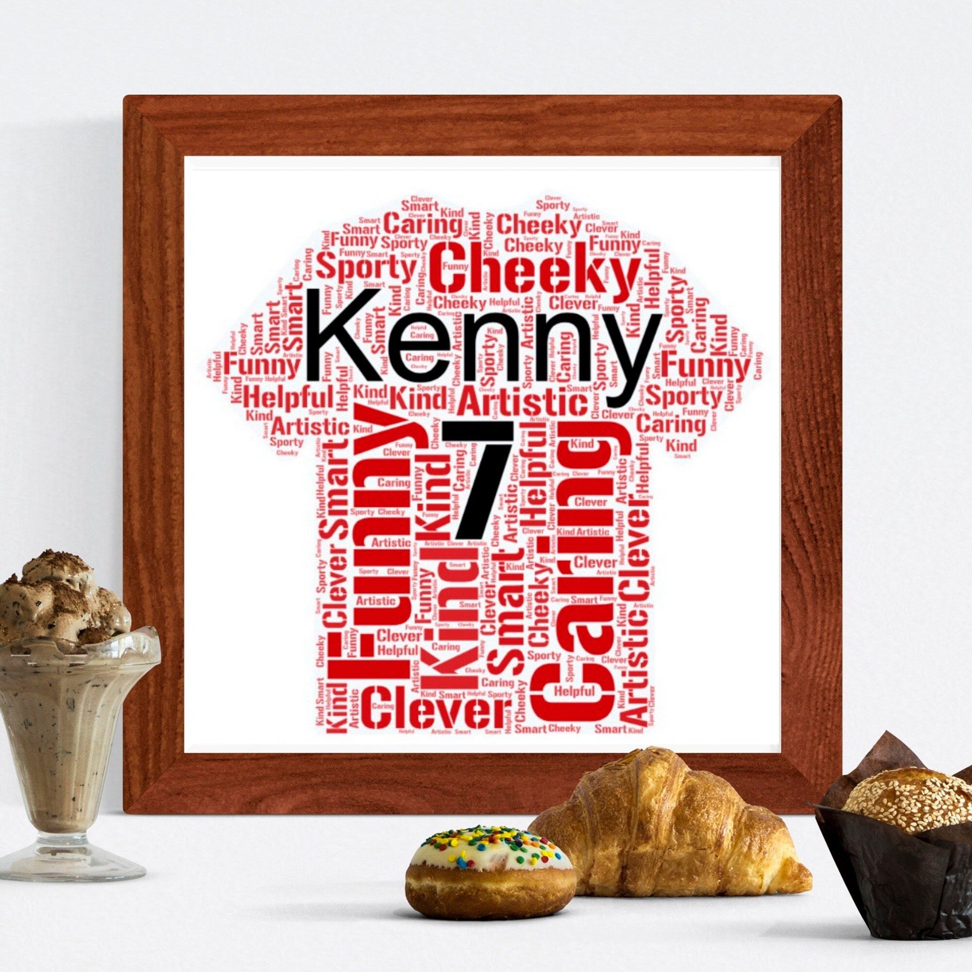 Personalised Football Shirt Custom Word Art Print Gift - Etsy