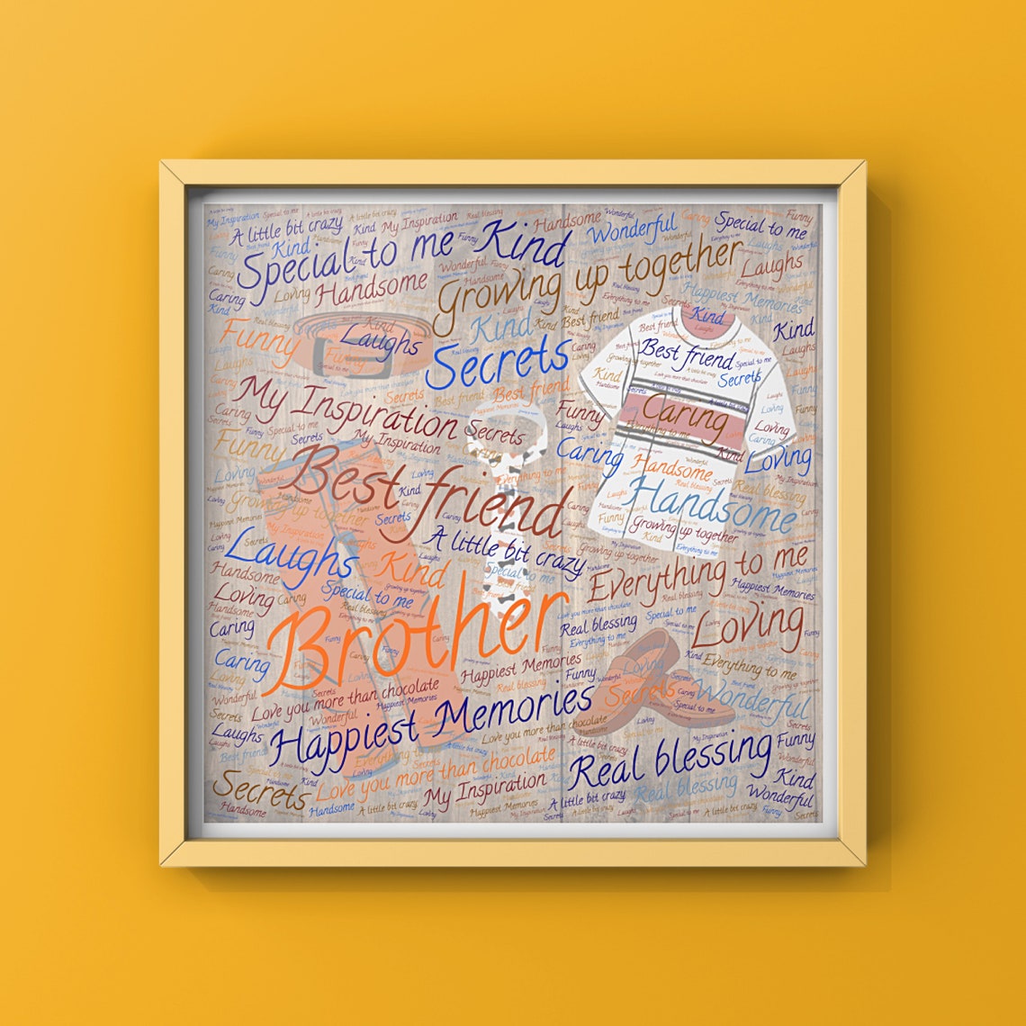 Brother Word Art, Printable Wall Art Brother Gift, Brother Birthday ...