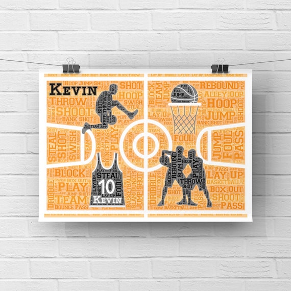 Basketball Word Art Custom Print Personalised Sports Word | Etsy