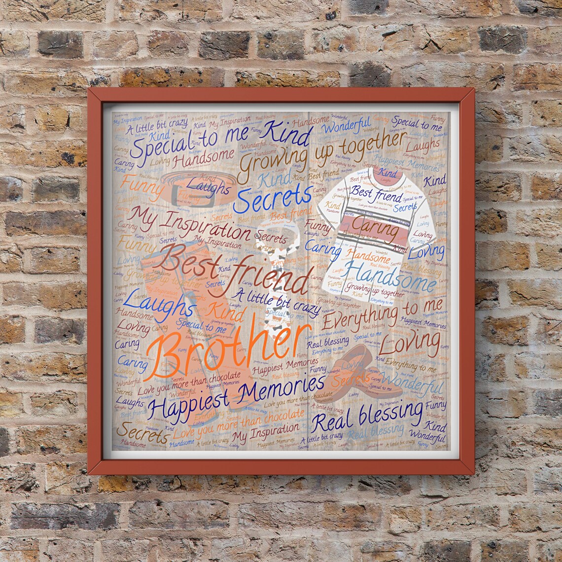 Brother Word Art, Printable Wall Art Brother Gift, Brother Birthday ...