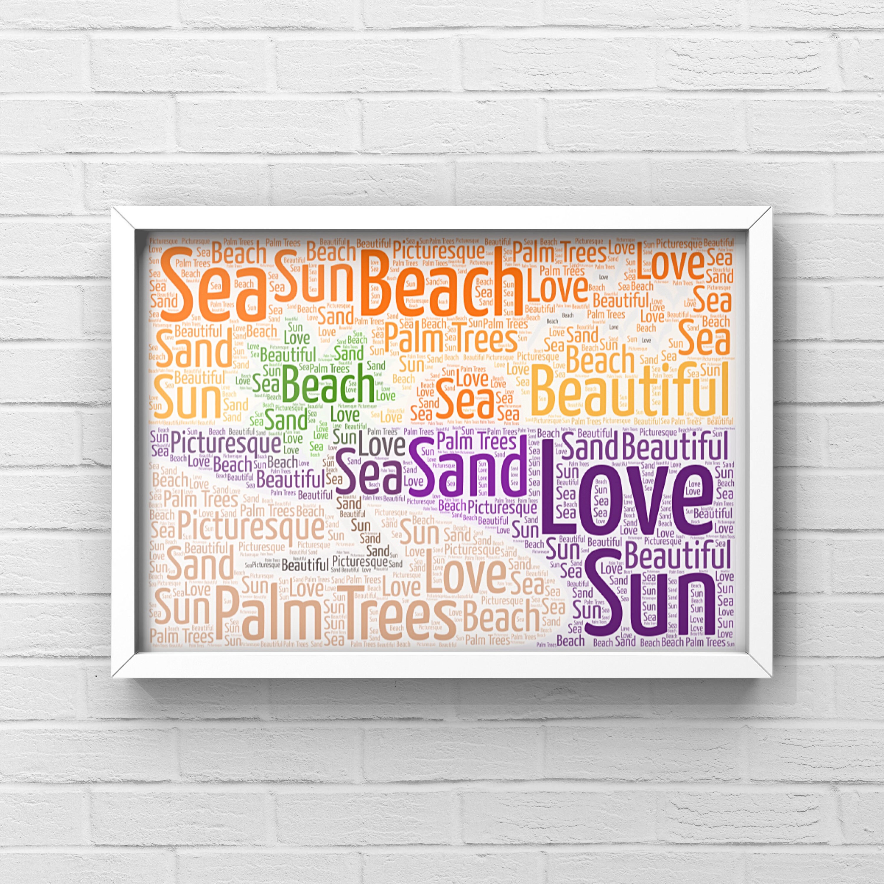 Personalised Beach Word Art Print Gift Birthday Retirement Any Occasion ...