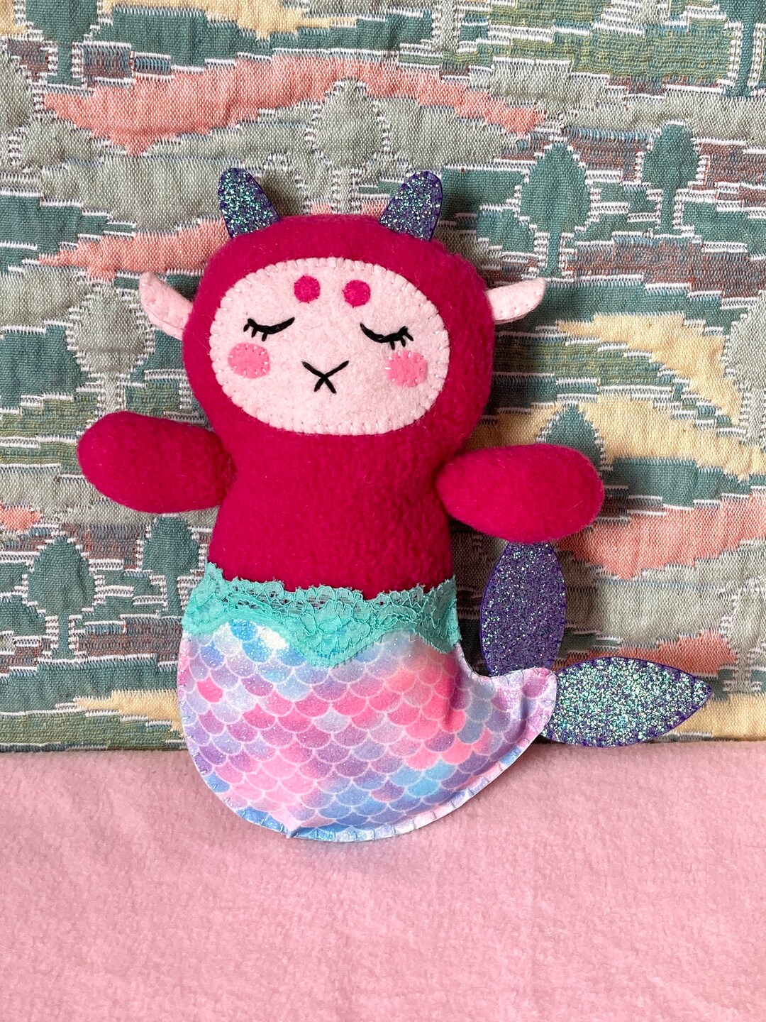 Mermaid Plush, Handmade Plushies, Cute Art Doll, Felt Dolls, Mermaid ...