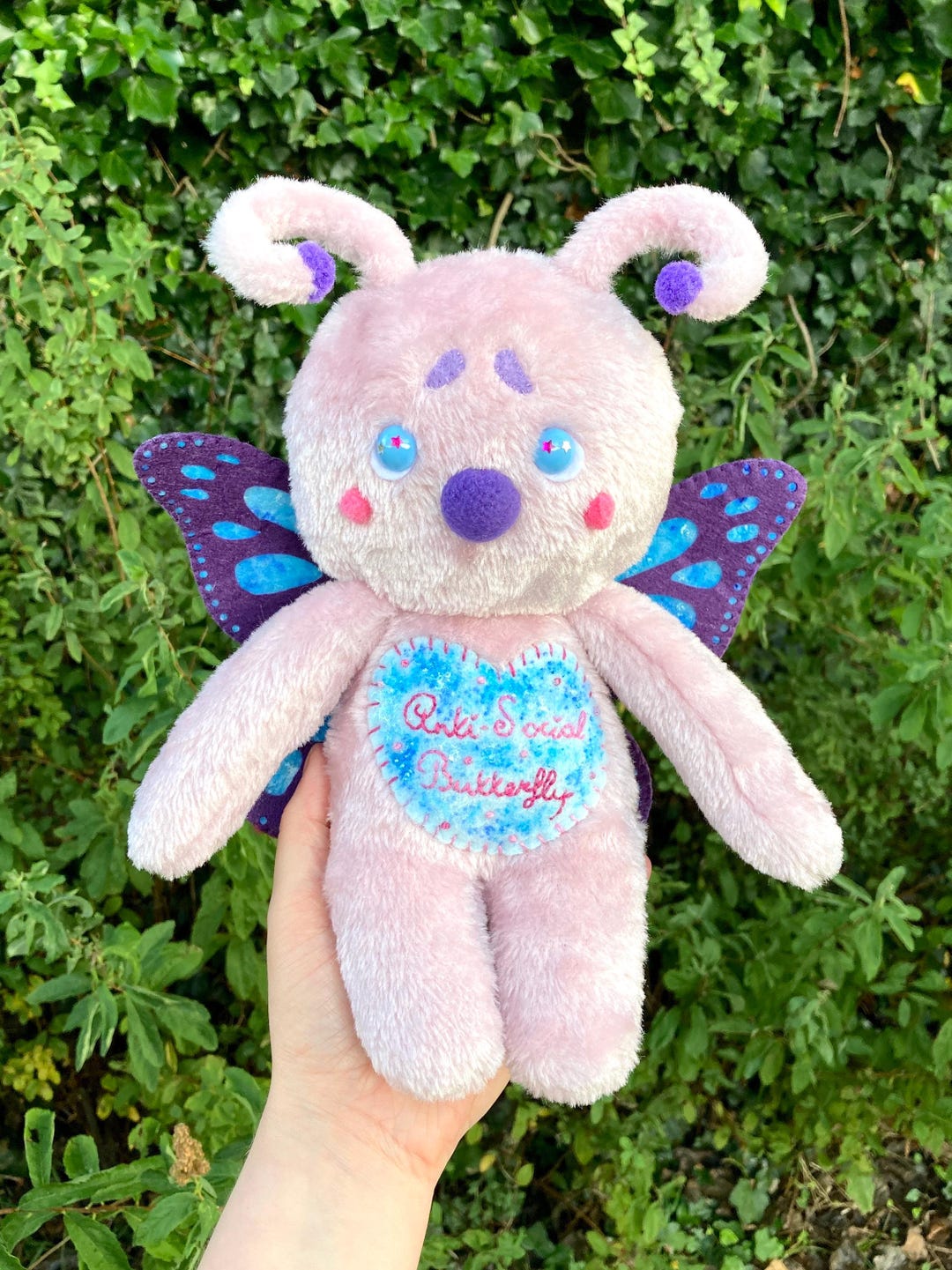 Anti-social Butterfly Plush, Handmade Plushies, Weighted Soft Toy ...