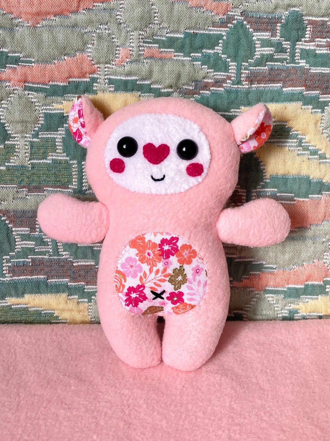 Floral Plush, Handmade Plushies, Cute Art Doll, Flowers, Soft Fleece ...