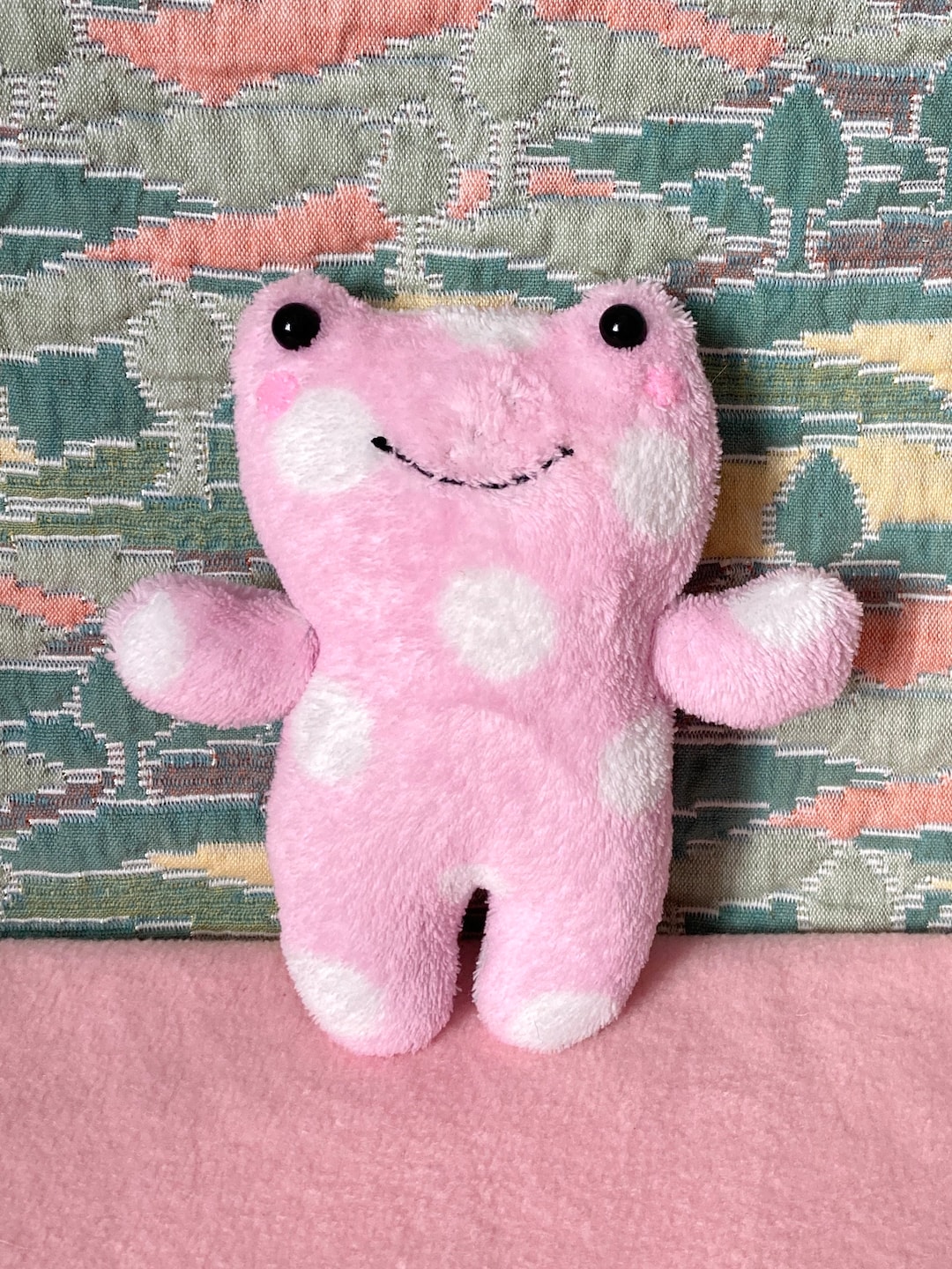 Pink Frog Plush, Handmade Plushies, Cute Art Doll, Froggie Lovers ...