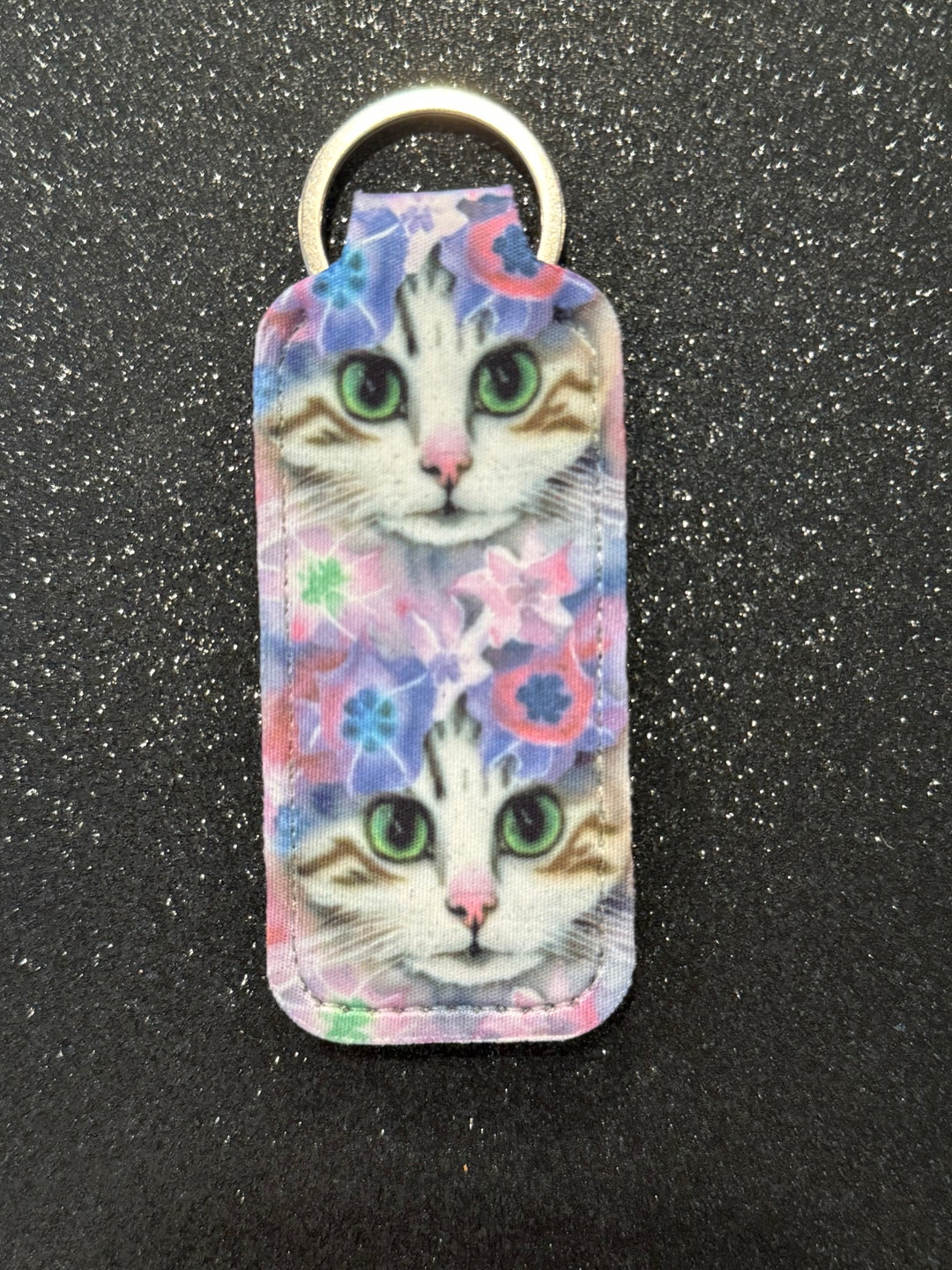 Personalized Cute Kawaii Cat Chapstick Lighter Keyring Holder Custom ...